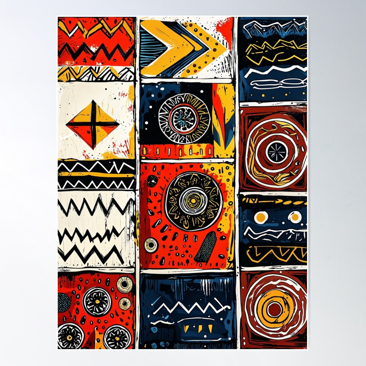 Tribal Rhythm | Unleashed Vibrations Of Color | Mystic Patterns Poster ...