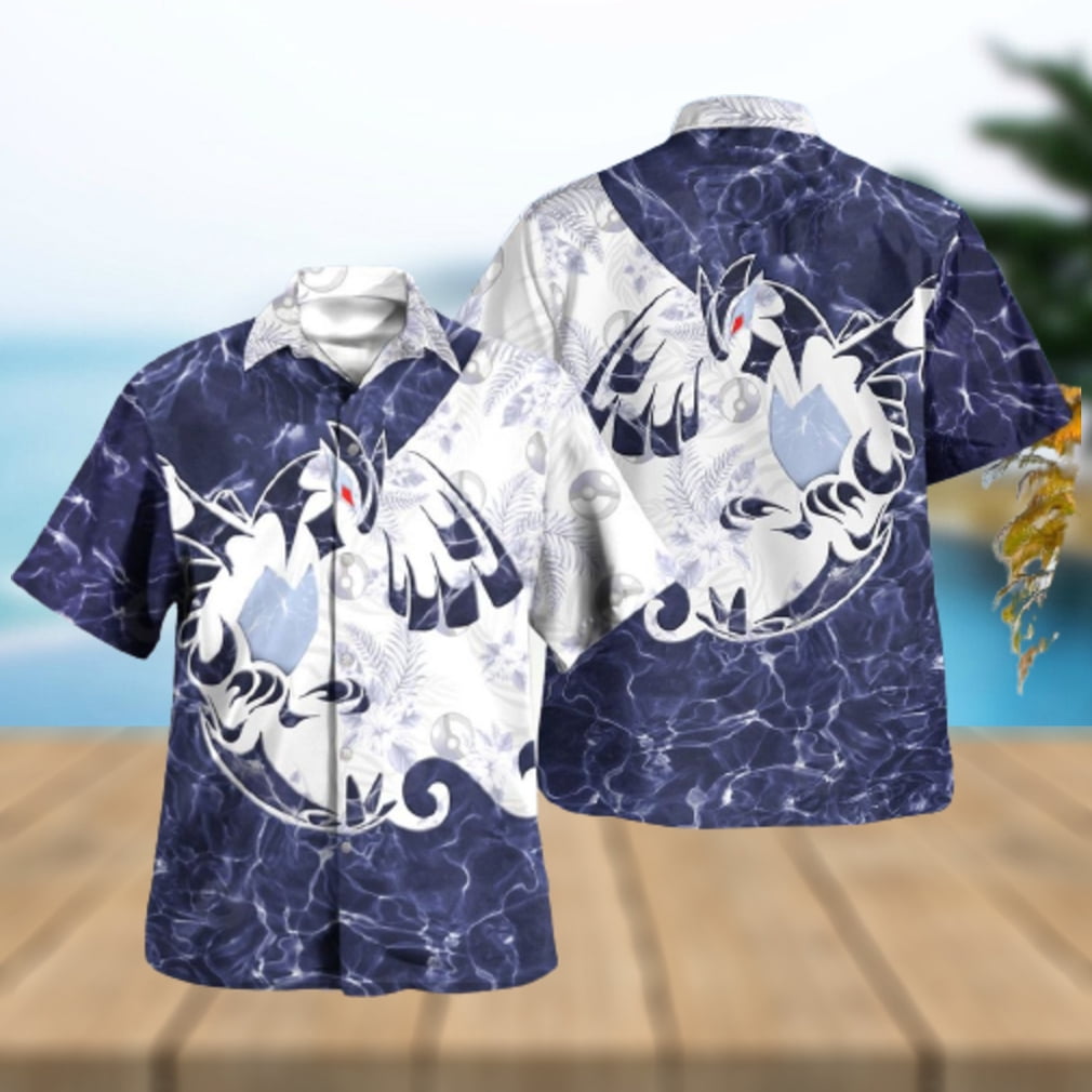 Tribal Shadow Lugia Design Hawaiian Shirt and Short - Walmart.com