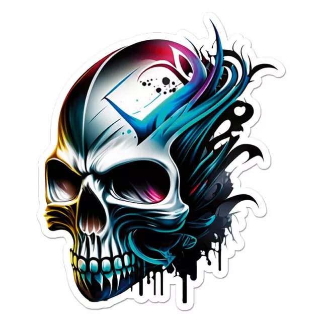 Tribal Skull Sticker Indoor Outdoor Phone Decal Water Bottle Stickers ...