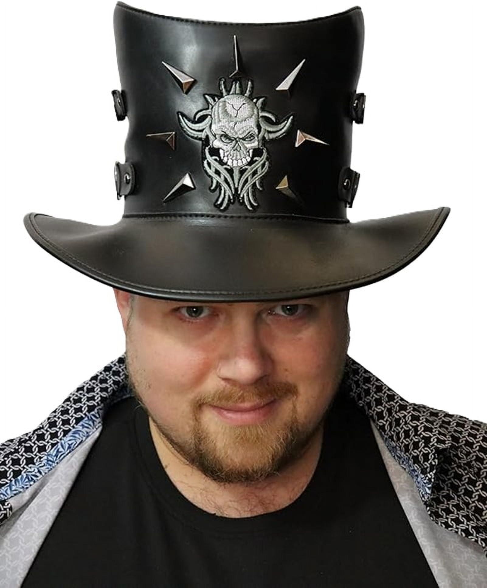 Tribal Skull Top Hat - Rock Star - Leather-like - Costume Accessory ...