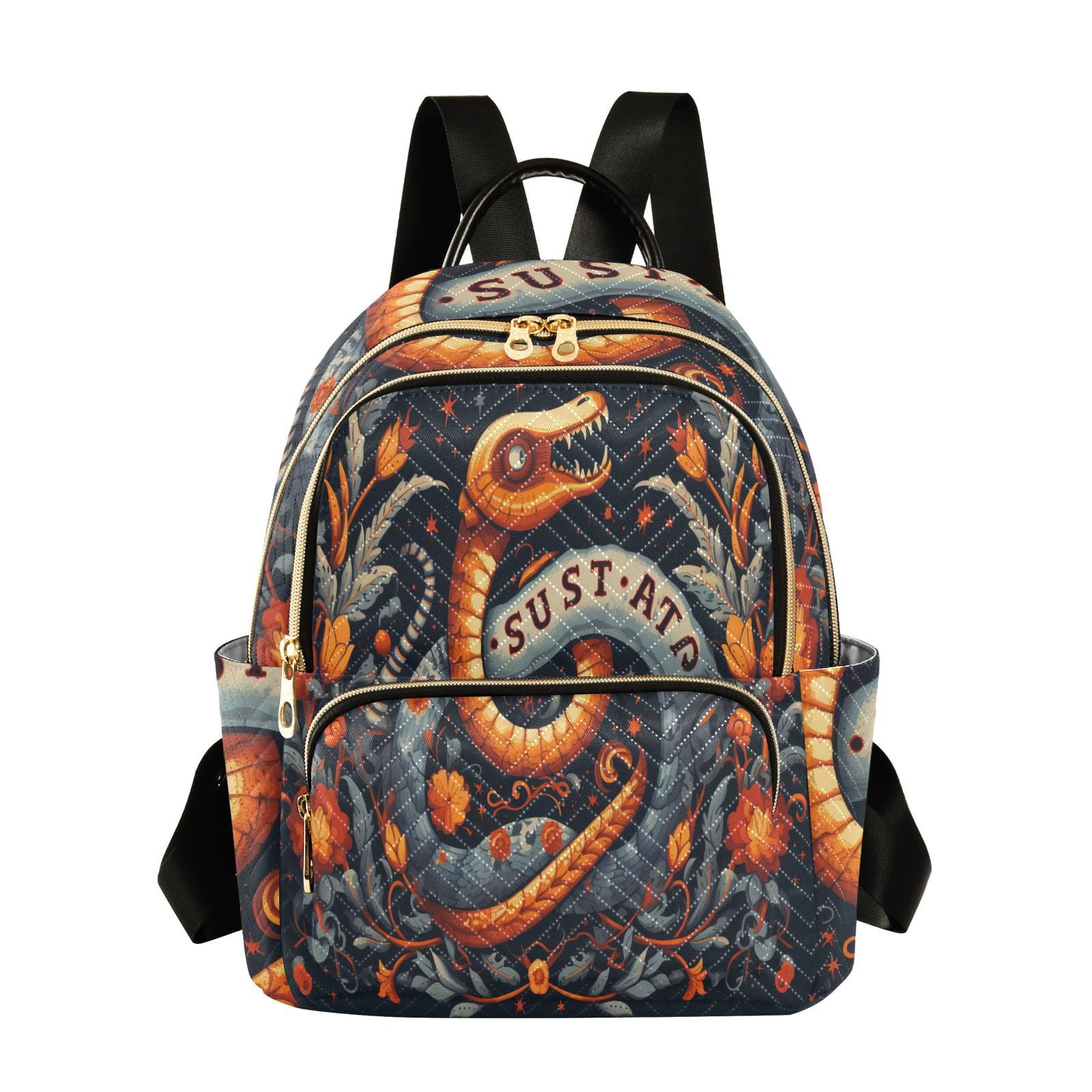 Tribal Snake Leaves Travel Laptop Backpack Casual Daypack Lightweight ...