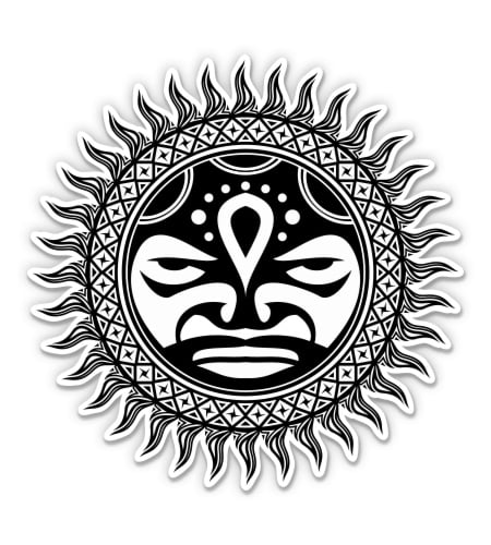 Tribal Sun Hawaii Island Polynesian - 5" Vinyl Sticker - For Car Laptop ...