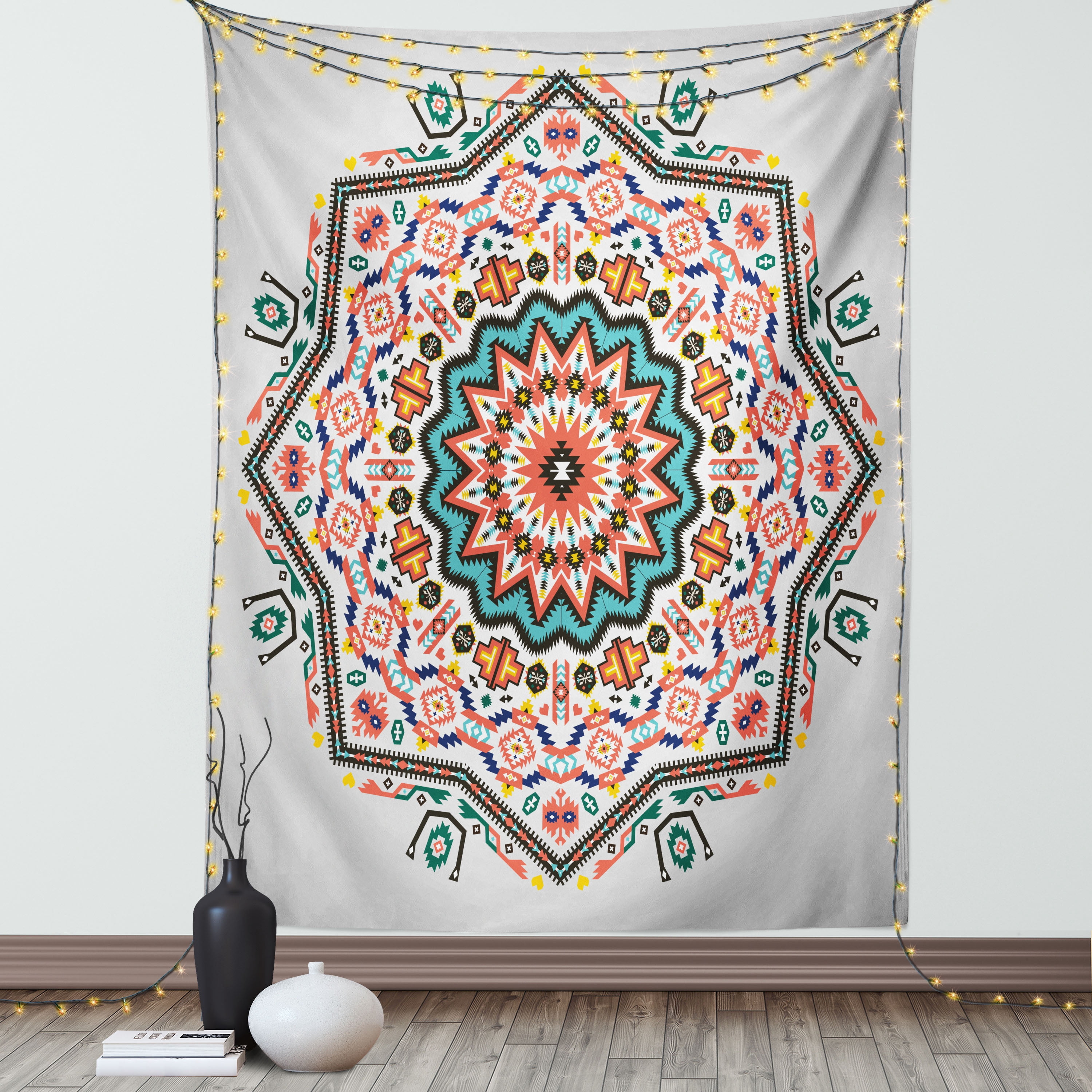 Tribal Tapestry, Abstract Aztec Style Kaleidoscope Themed Boho Ethnic ...