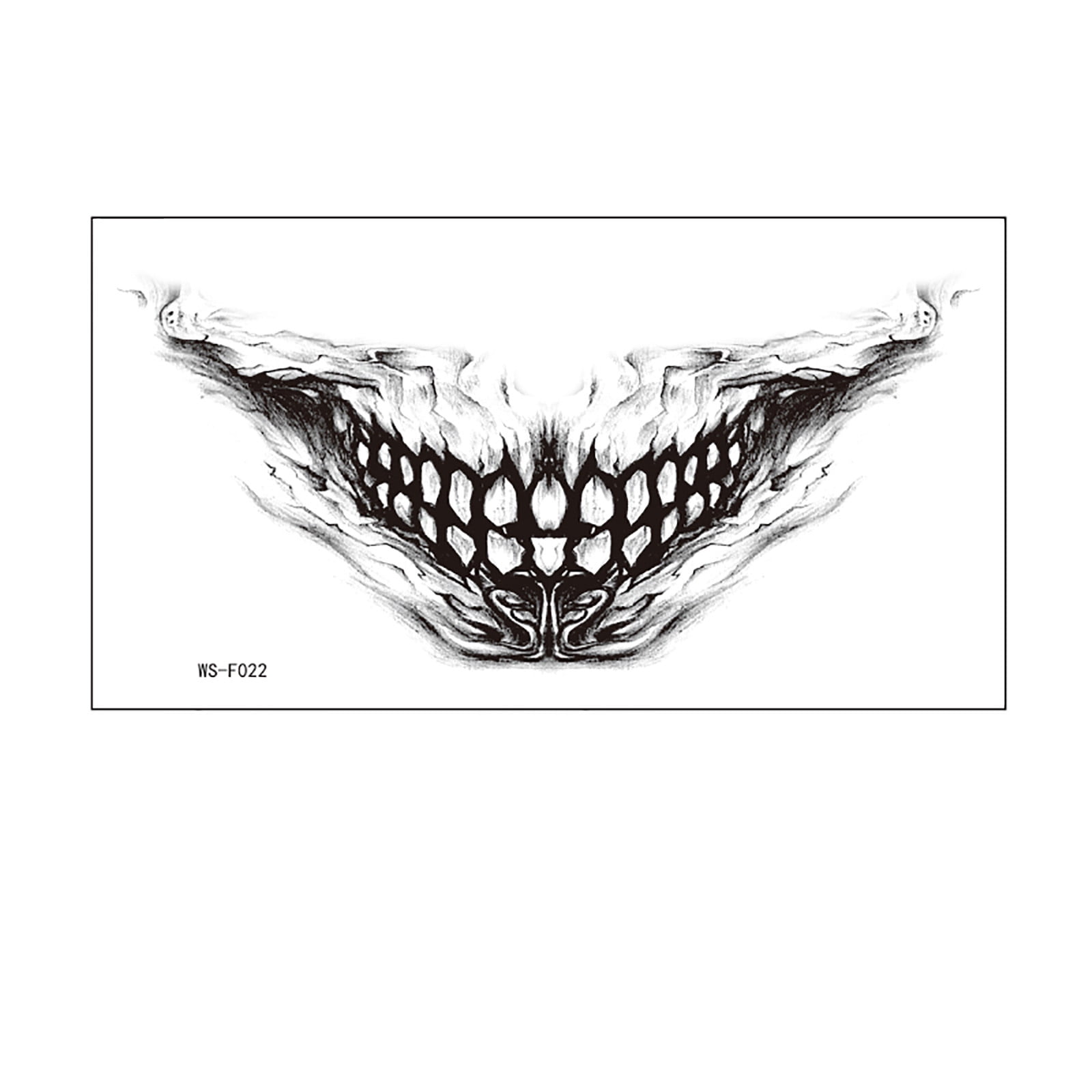 Tribal Tattoo, Halloween Prank Makeup Temporary Tattoo Mouth Teeth Face ...