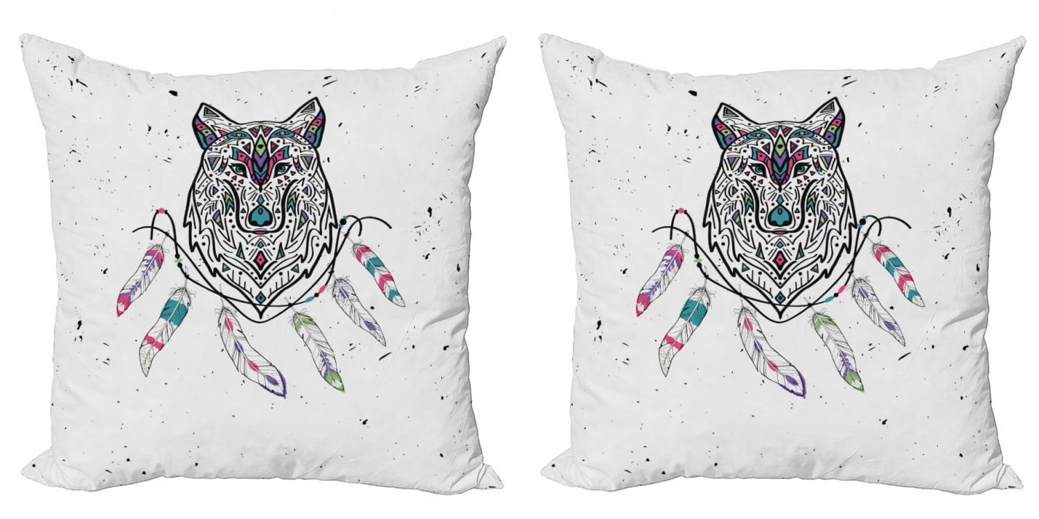 Ambesonne Tribal Throw Pillow Cover 2 Pack, Inspirational Wild Free, 24 ...