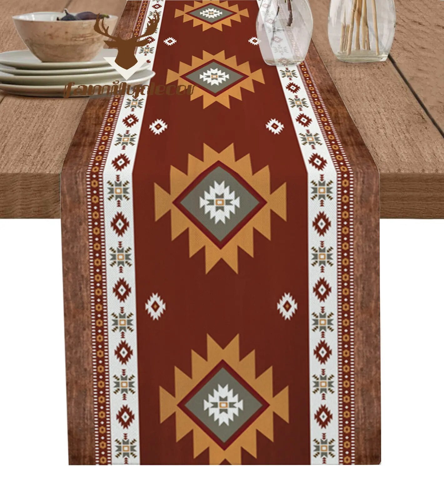 Tribal Totem Boho Table Runner Home Wedding Decor Table Flag Mat Table ...
