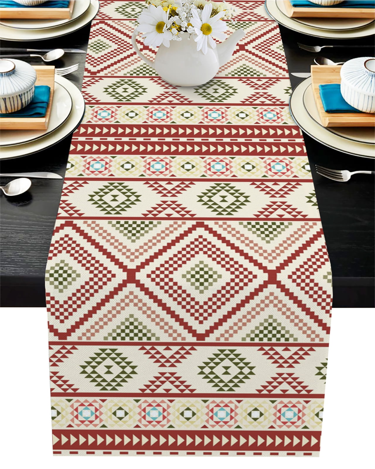 Tribal Totem Boho Table Runner Hotel Party r Dining Tablecloth Wedding ...