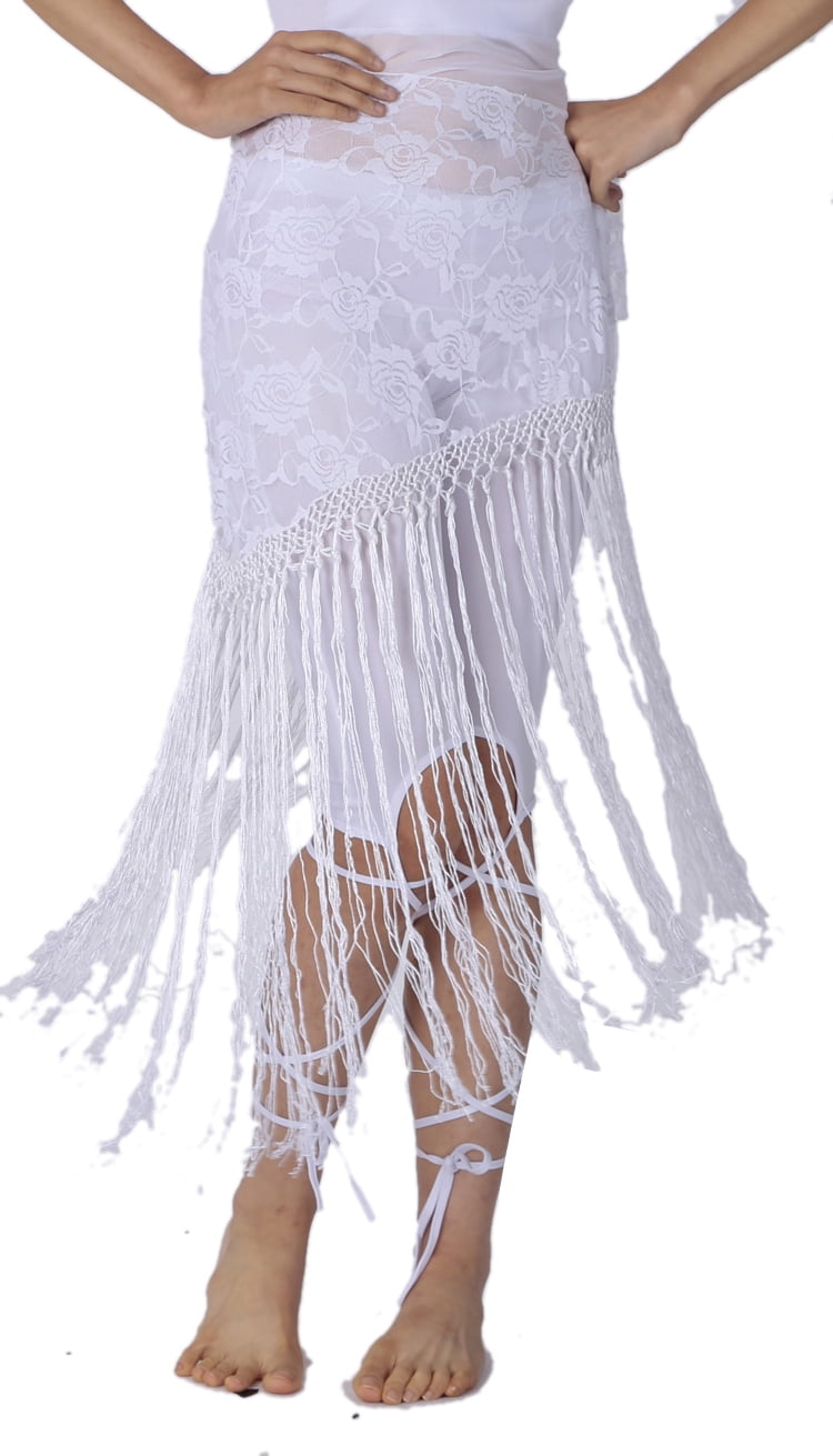 Tribal Triangle Gypsy Belly Dance Lace Shawl Hip Scarf with Fringe ...