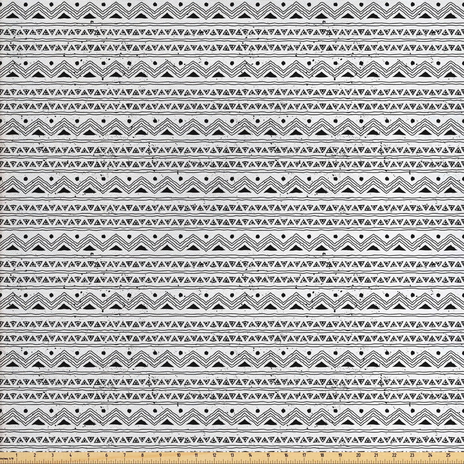 Ambesonne Tribal Fabric by the Yard Upholstery, Black White Aztec ...