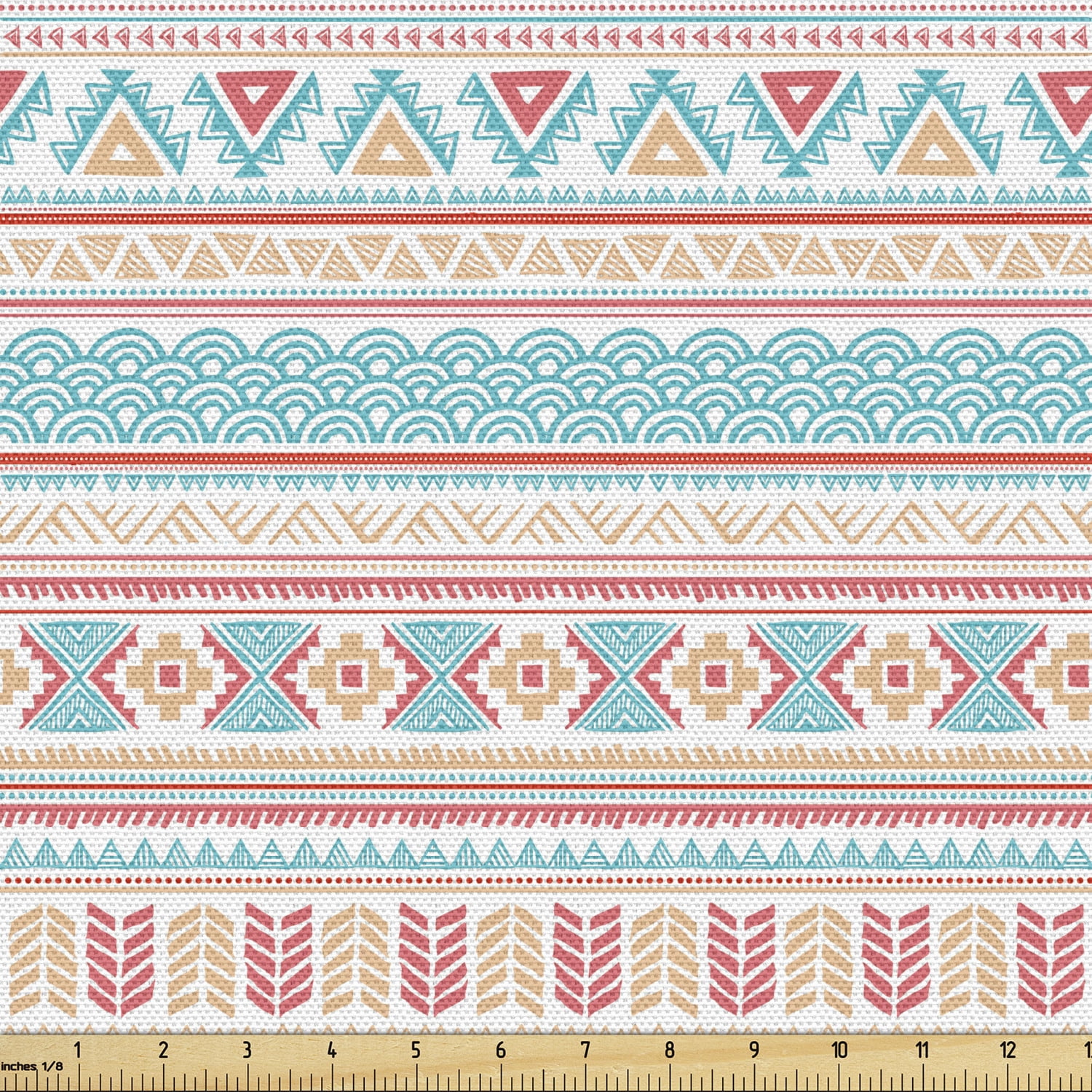 Tribal Upholstery Fabric by the Yard, Peruvian Ornamental Geometric ...