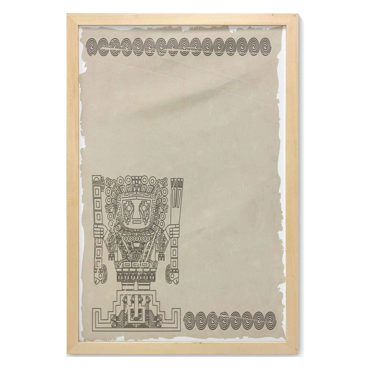 Tribal Wall Art with Frame, Mayan and Inca Tribal Superstition ...