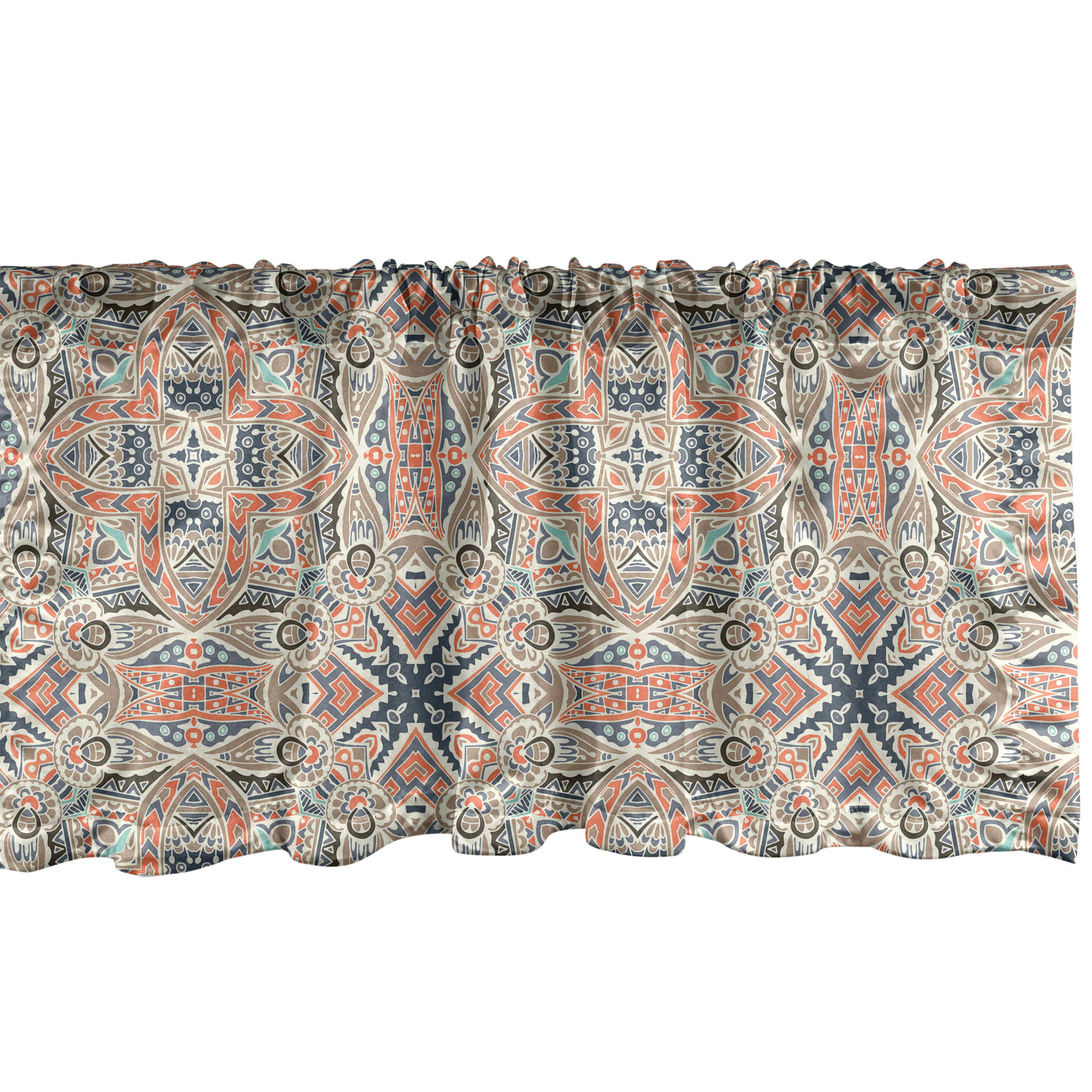 Tribal Window Valance, Ethnic Pattern Geometric Shapes Abstract Arrows ...