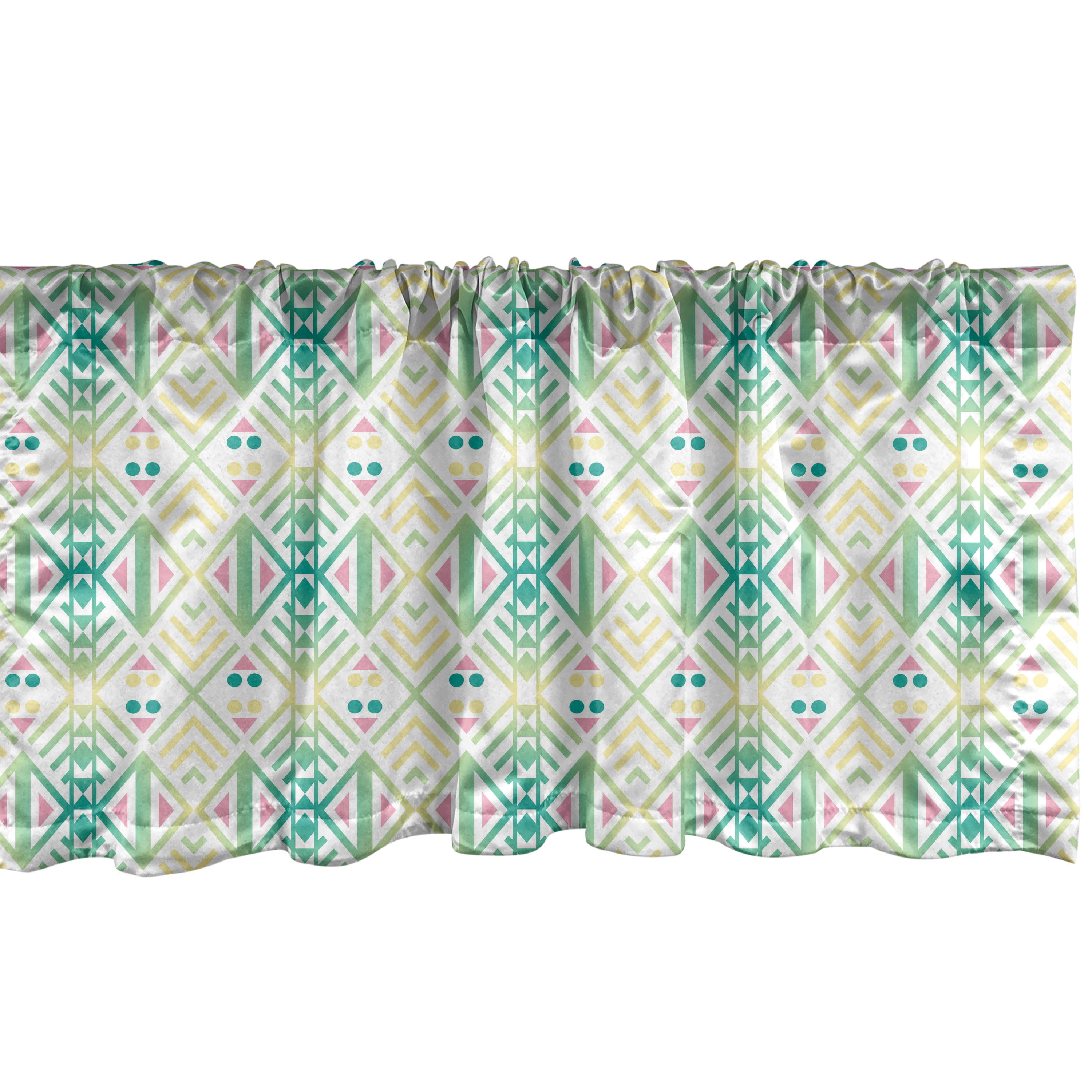 Ambesonne Tribal Valance Pack of 2, Native Geometric Rhombus, 42"X12 ...