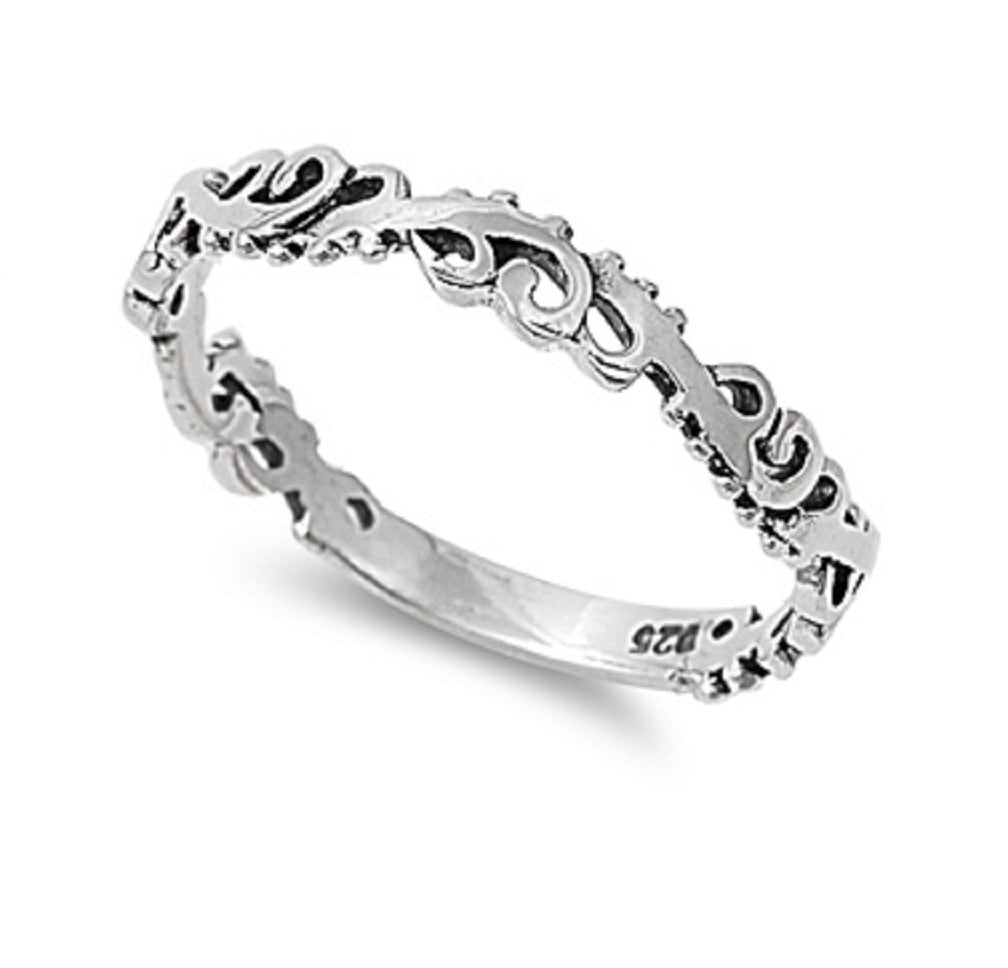 Tribal Worm Ring Sterling Silver Size 9 - Walmart.com