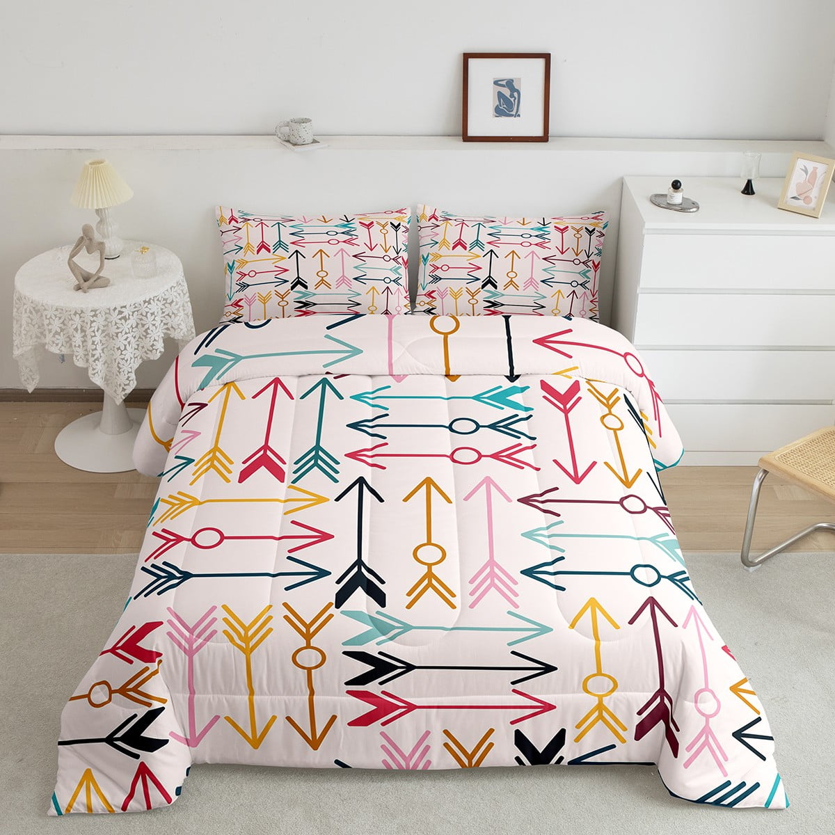 Tribe Arrow Aztec Comforter Set Full Exotic Bedding Set Watercolor