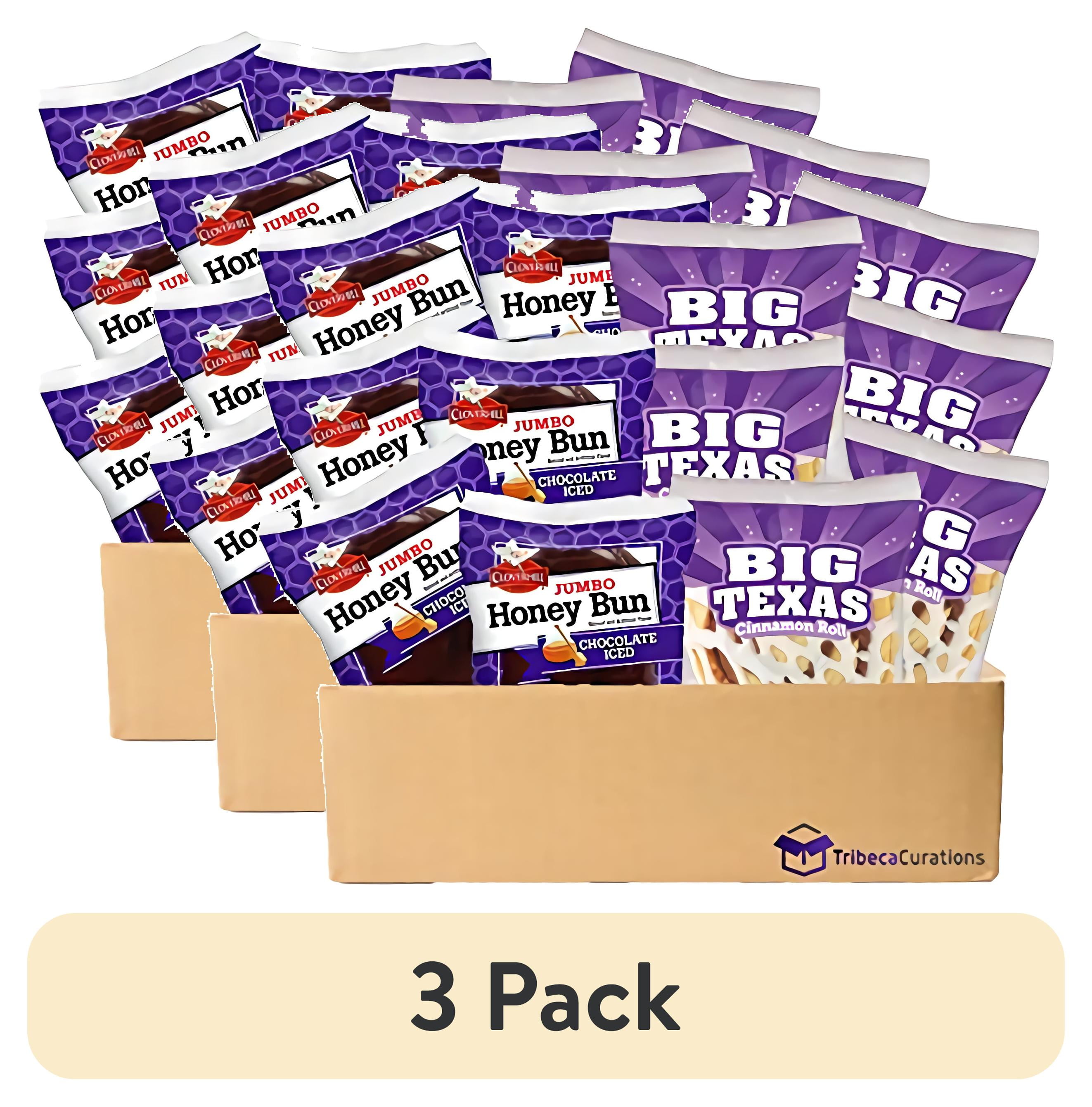 (3 pack) Big Texas Cinnamon Roll & Jumbo Chocolate Iced Honey Bun Combo ...
