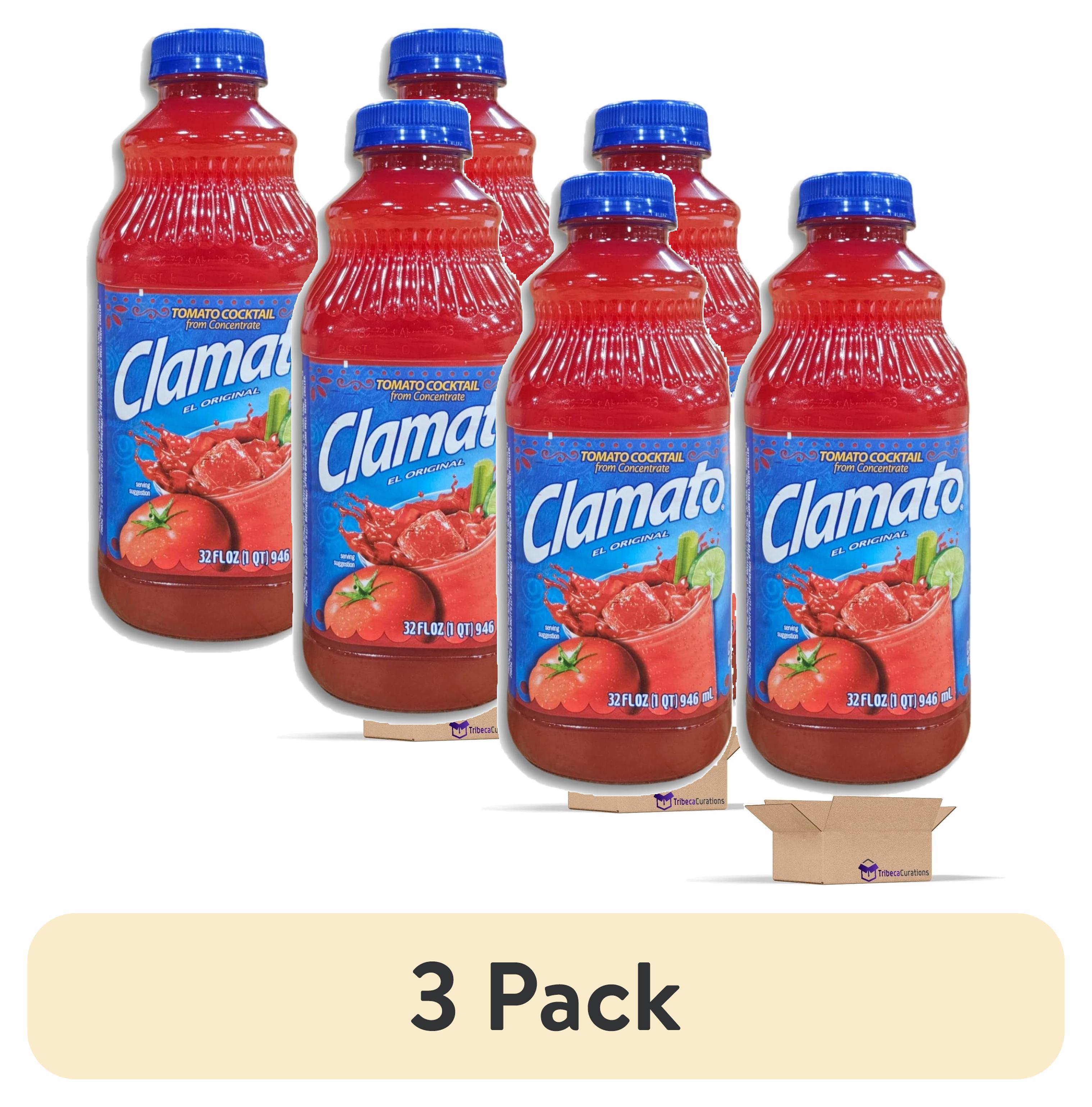 (3 pack) Clamato Original Tomato Cocktail Value Pack | 32 Fl Oz | Pack ...