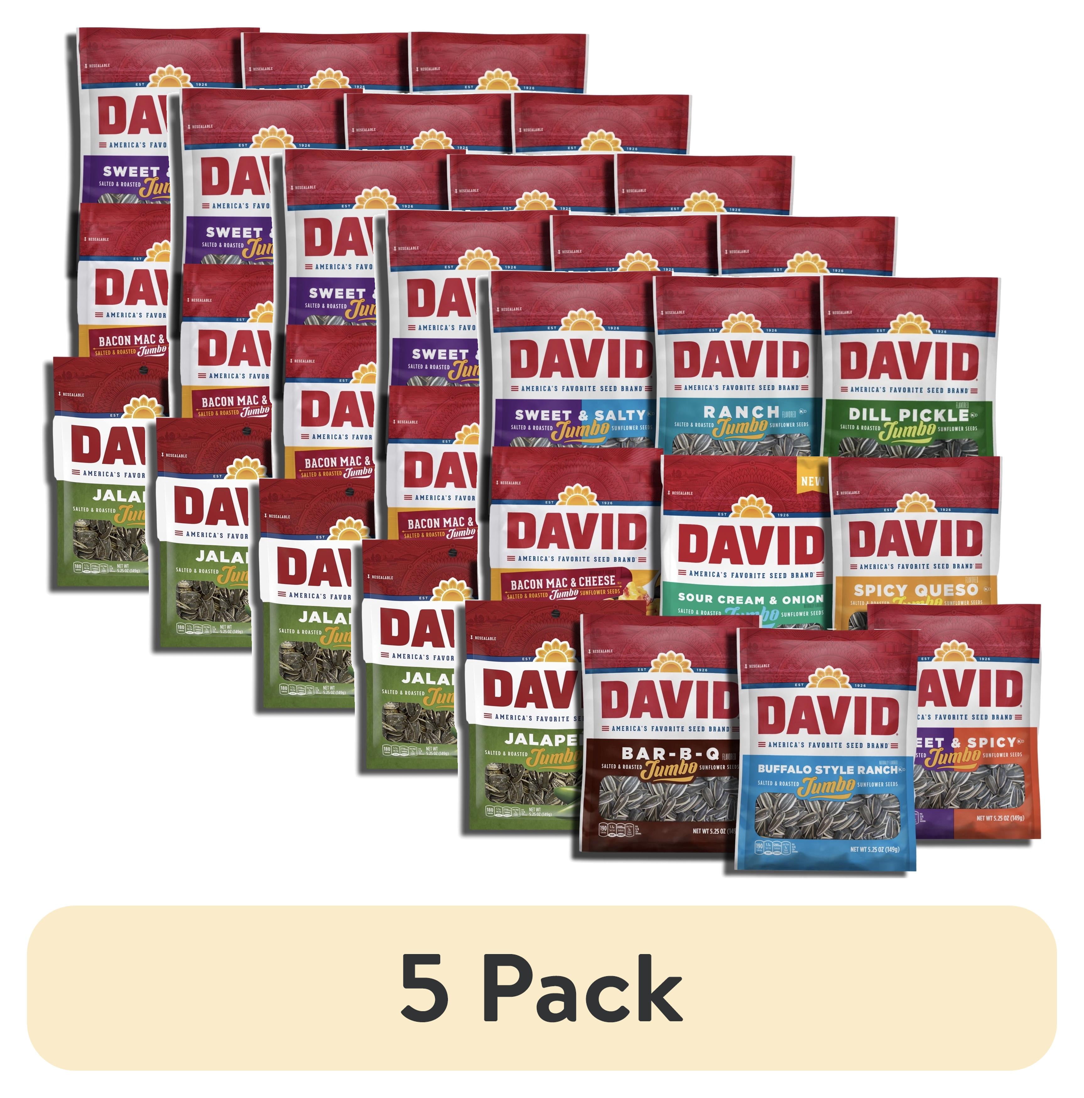 (5 pack) David Sunflower Seeds Variety Pack with BBQ, Dill Pickle ...