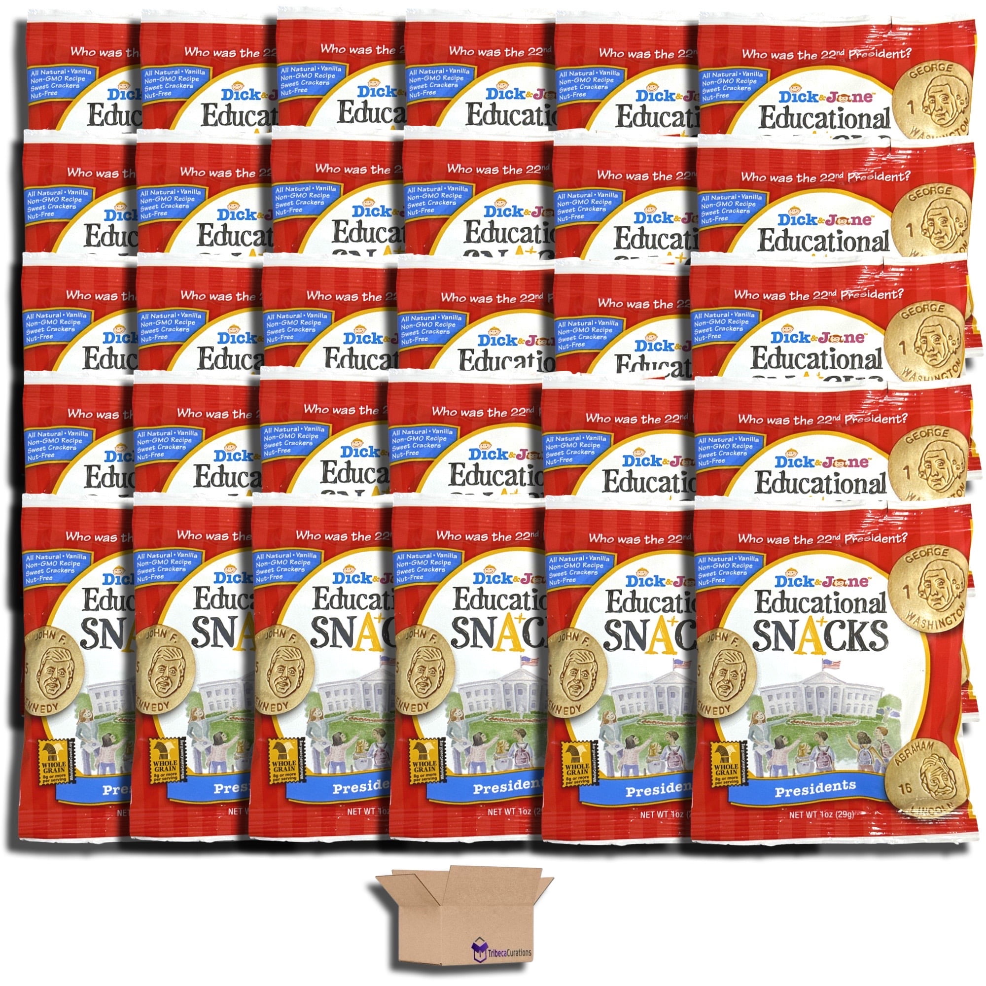 Educational Snack Crackers by Dick & Jane | 1 Ounce | Presidents | Pack ...
