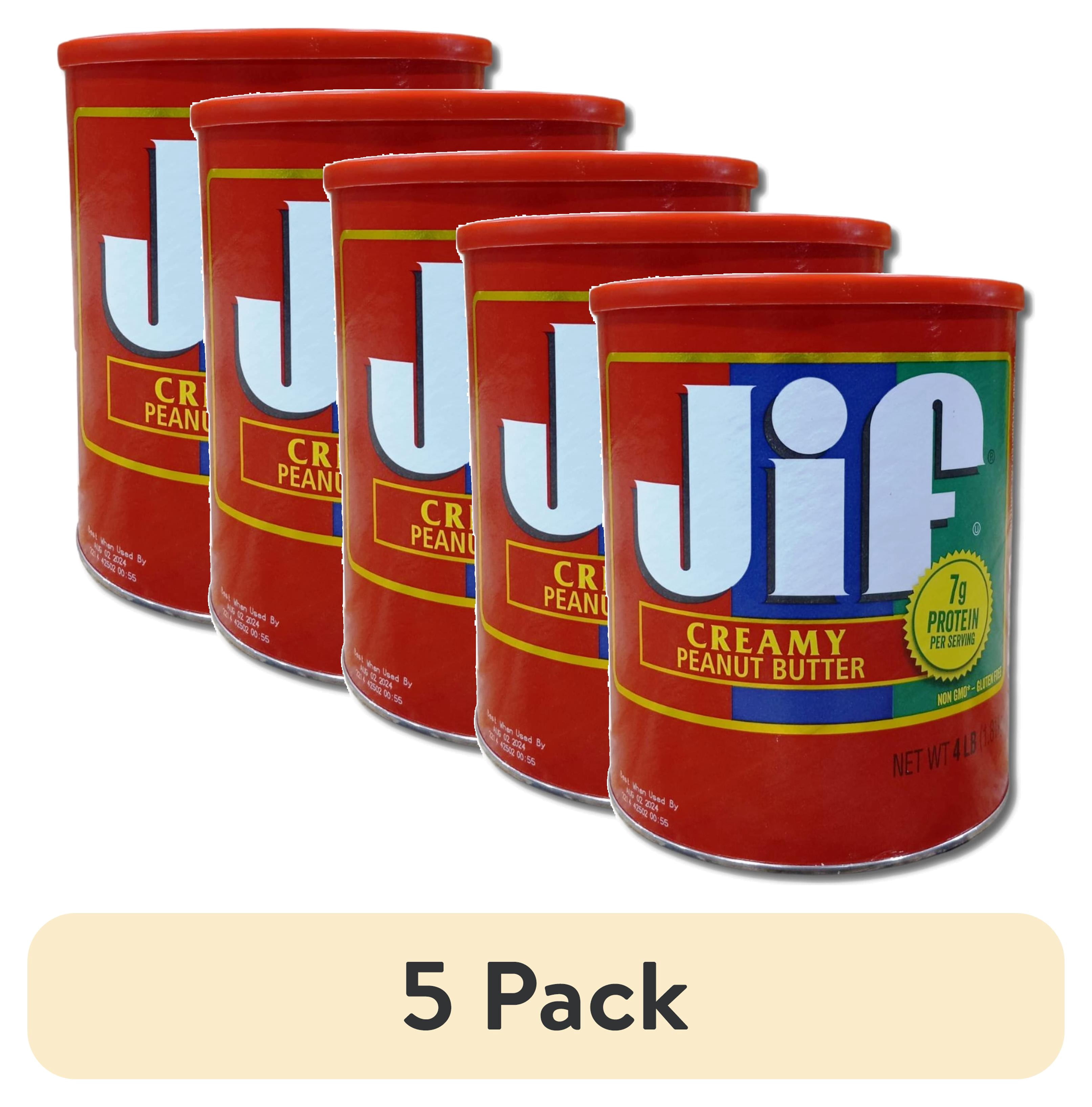 (5 pack) JIF Family Size Creamy Peanut Butter In A Tin Value Pack | 4 ...