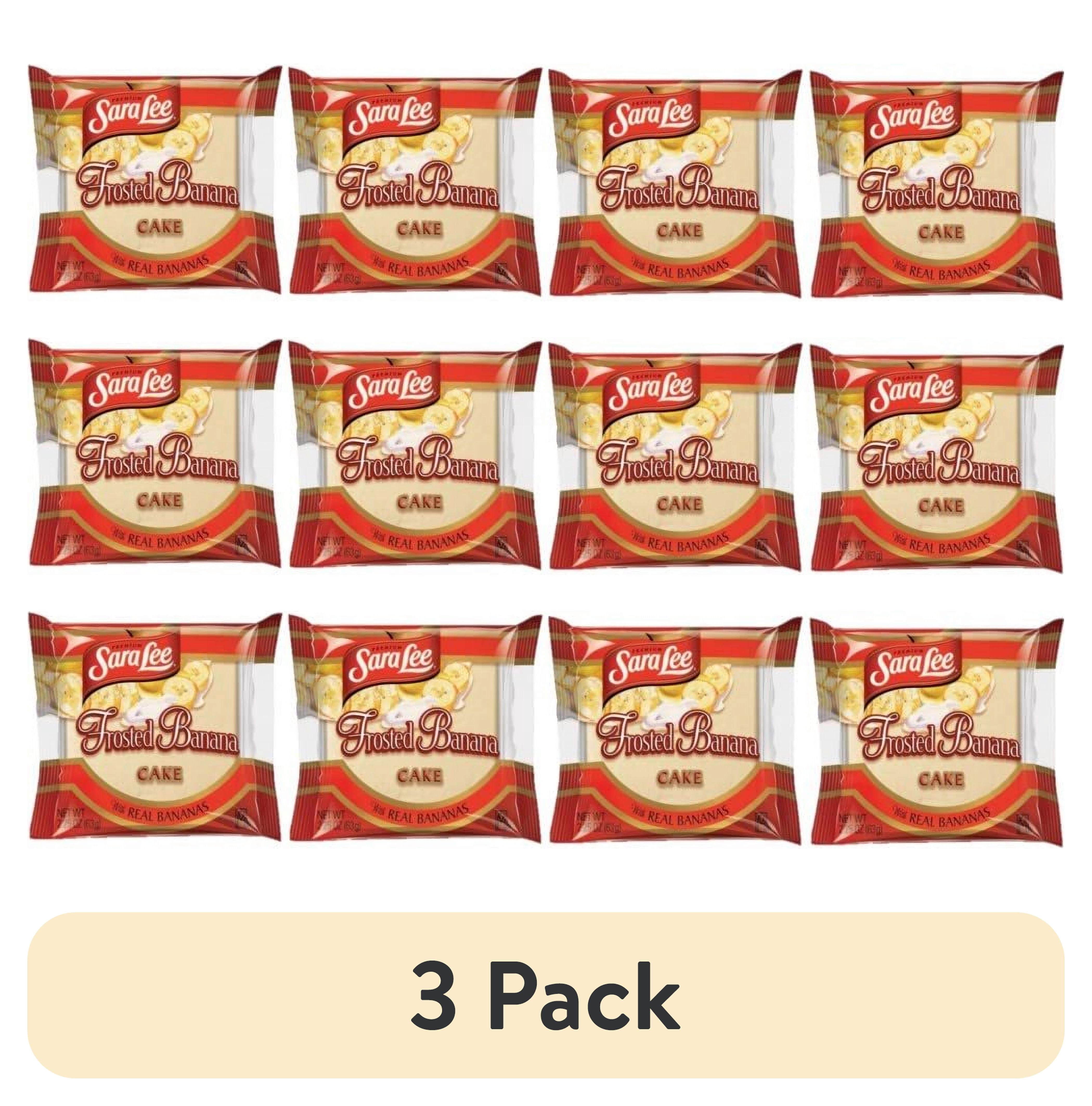 (3 pack) Sara Lee Frosted Banana Cakes, Individually Wrapped, 2.25 Oz ...
