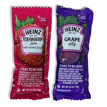 Smucker's Assorted Jam Packs: Strawberry, Grape Jelly, Individual ...