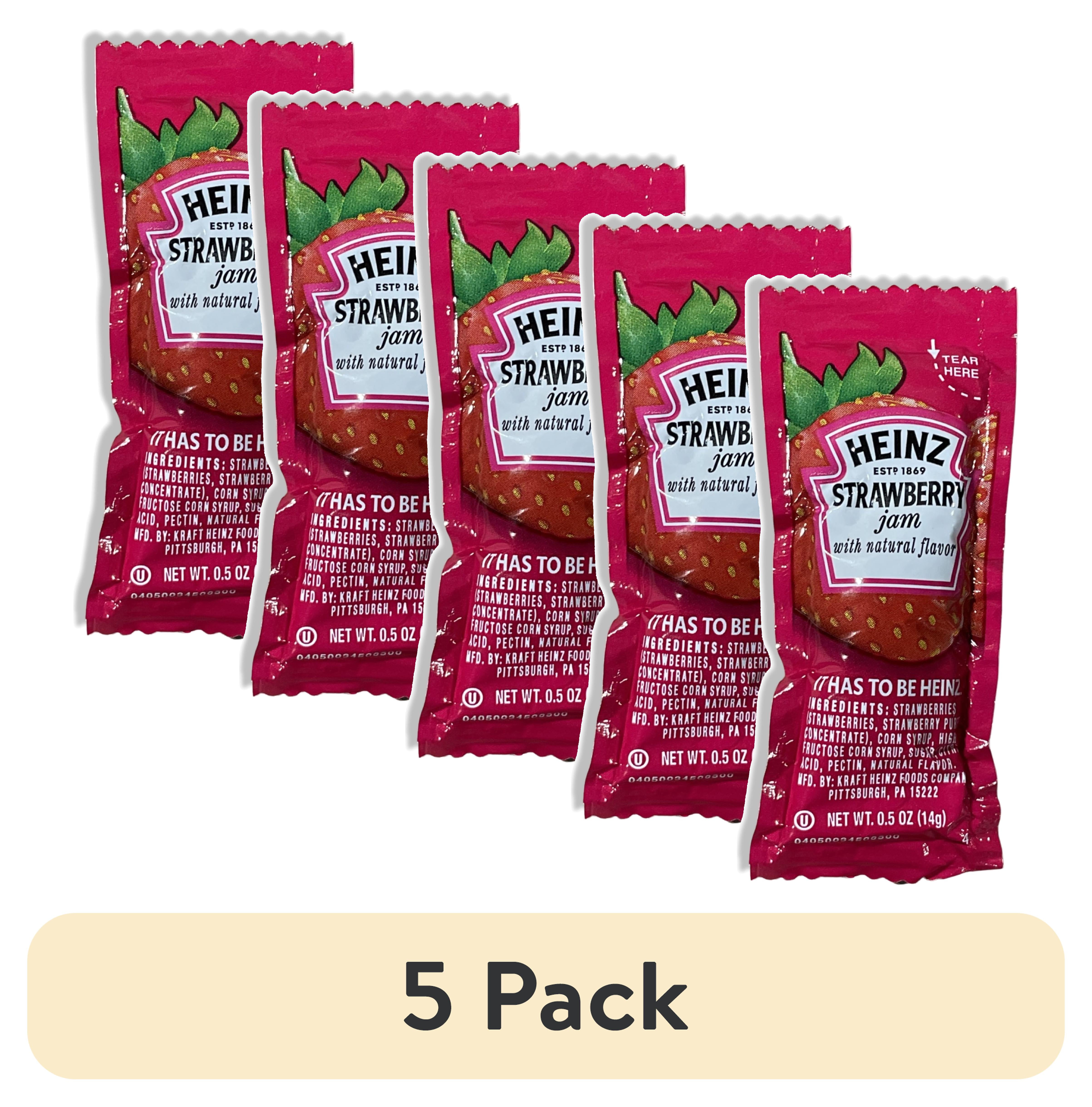 (5 pack) Grape Jelly & Strawberry Jam Single Serve Packets Combo | Pack ...