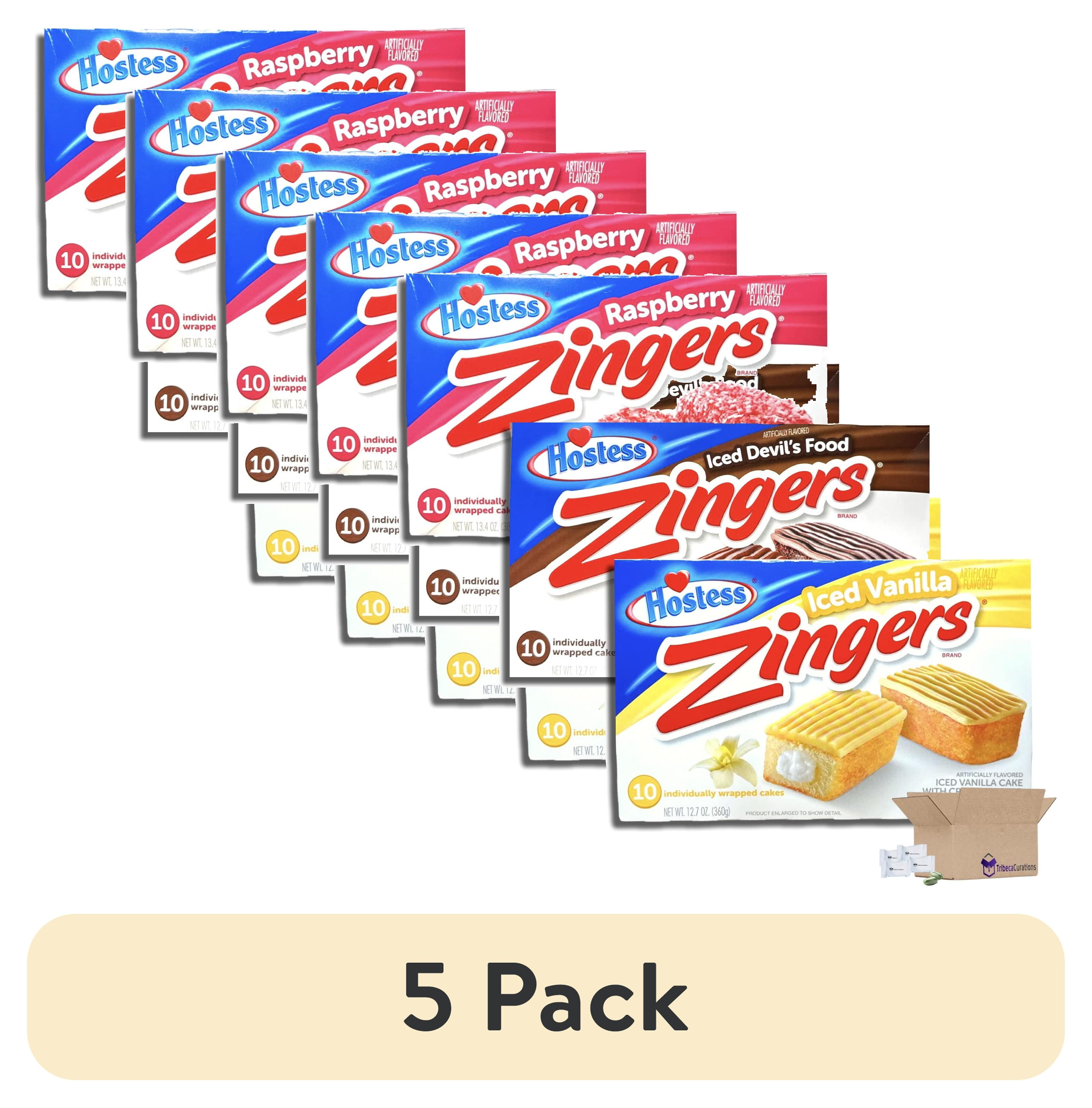 (5 pack) Hostess Zingers Combo | Raspberry, Iced Devil's Food & Iced ...