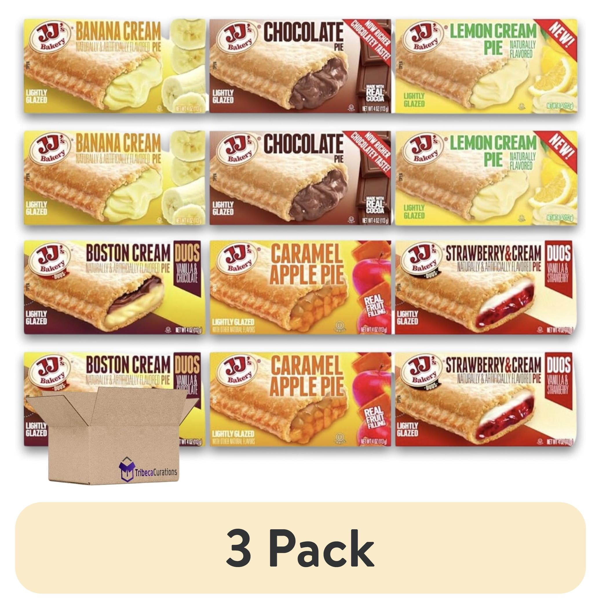 (3 pack) JJ's Bakery Glazed Pie Cream Flavored Variety Pack 4 Ounce ...