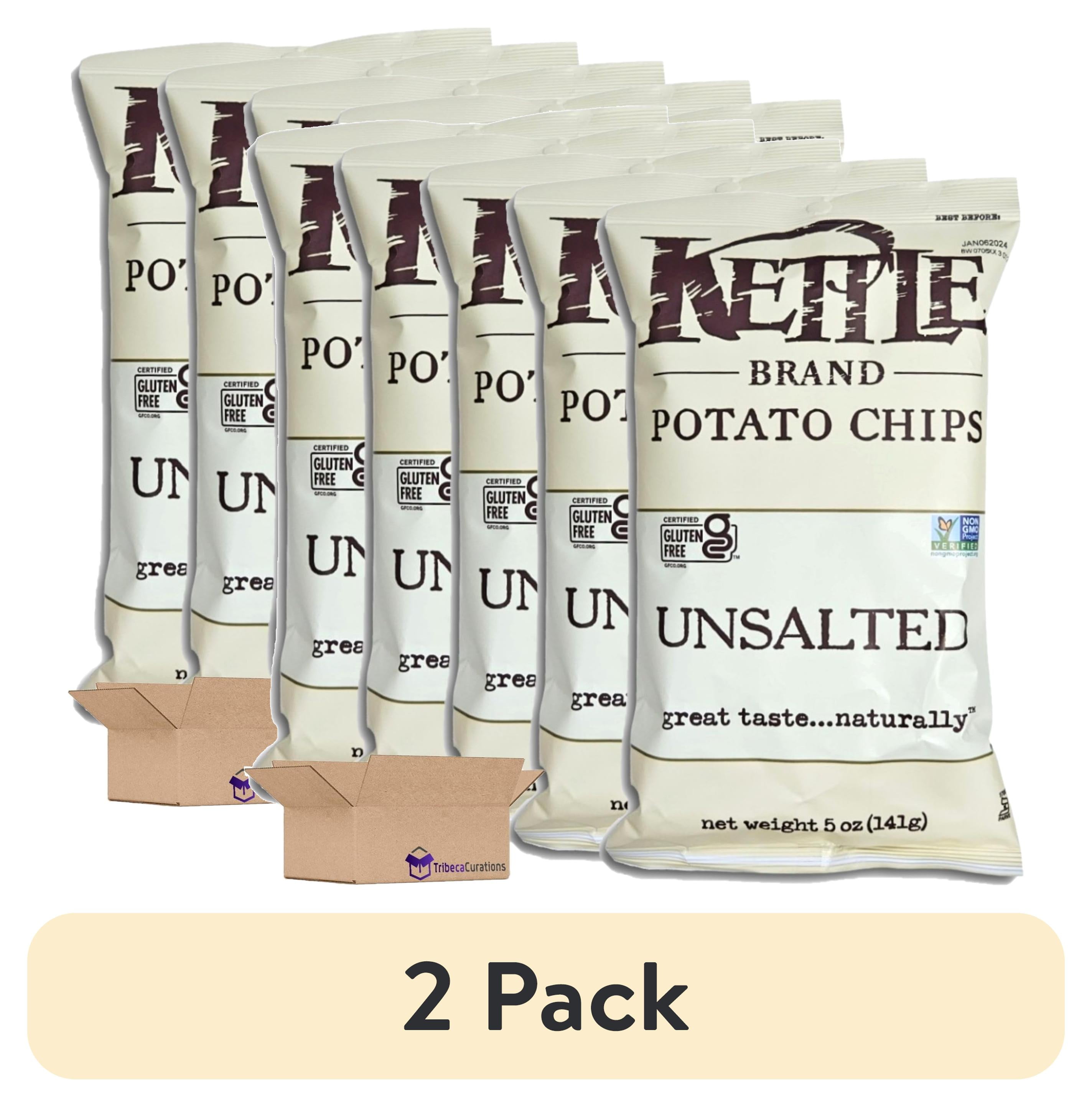 (2 pack) Kettle Kettle Brand Unsalted Potato Chips Value Pack | 5 Ounce ...