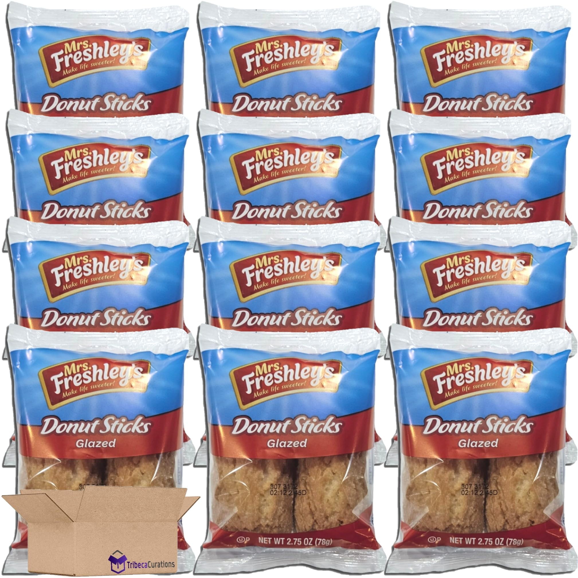 Mrs. Freshley's Glazed Original Donut Sticks 2-Count Value Pack | 2.75 ...