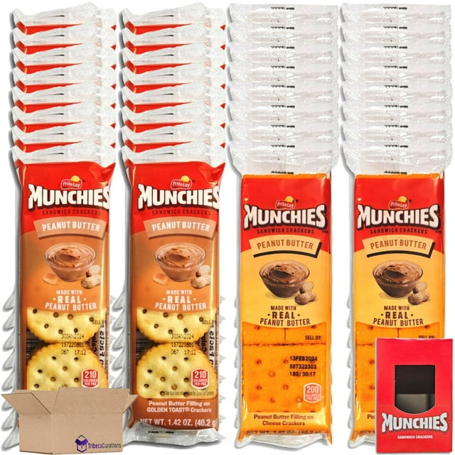 Munchies Peanut Butter Sandwich Crackers Cheese & Toast Combo Pack | 8 ...