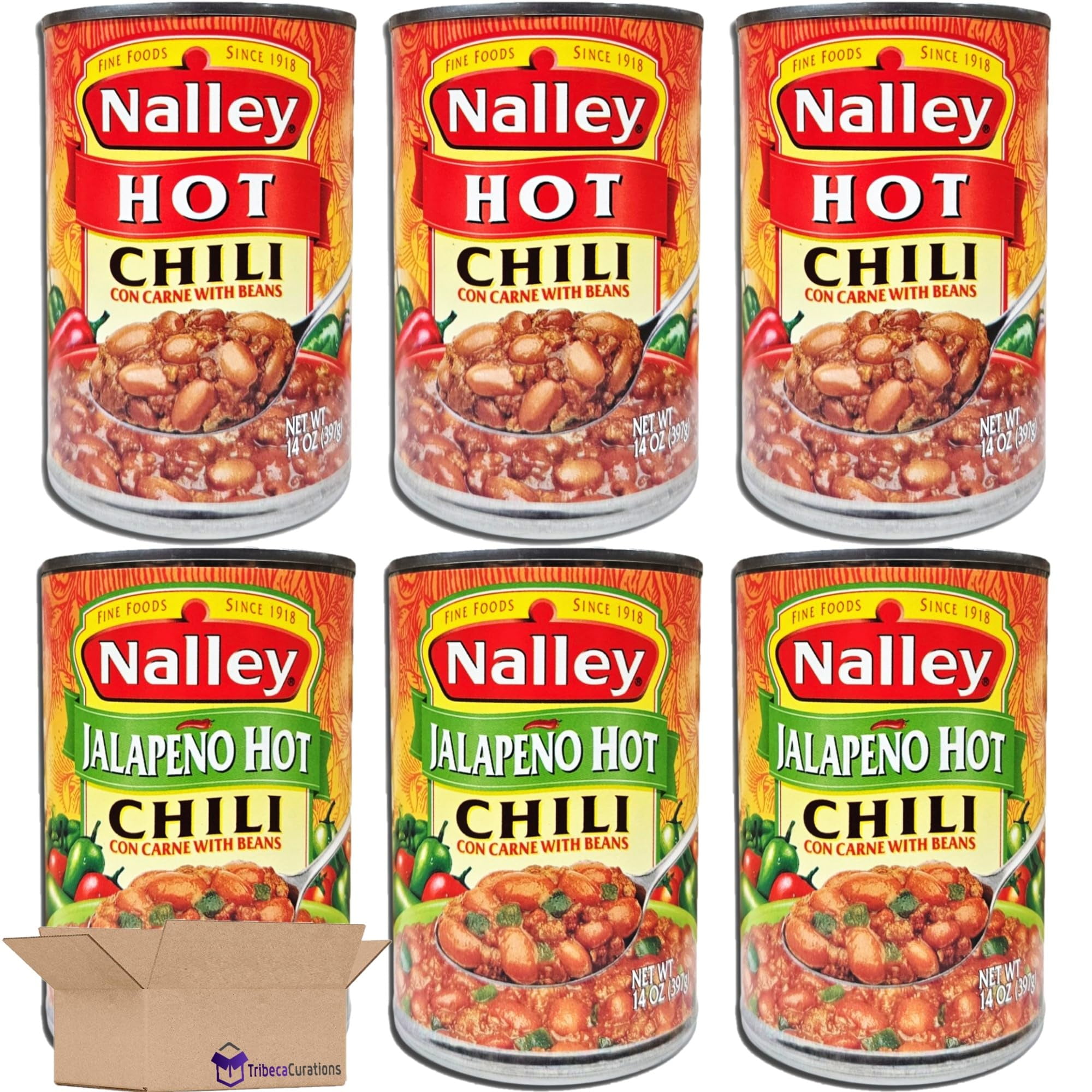 Nalley Chili Hot & Jalapeno Hot Combo Pack | 14 Ounce Can | Pack of 6 ...