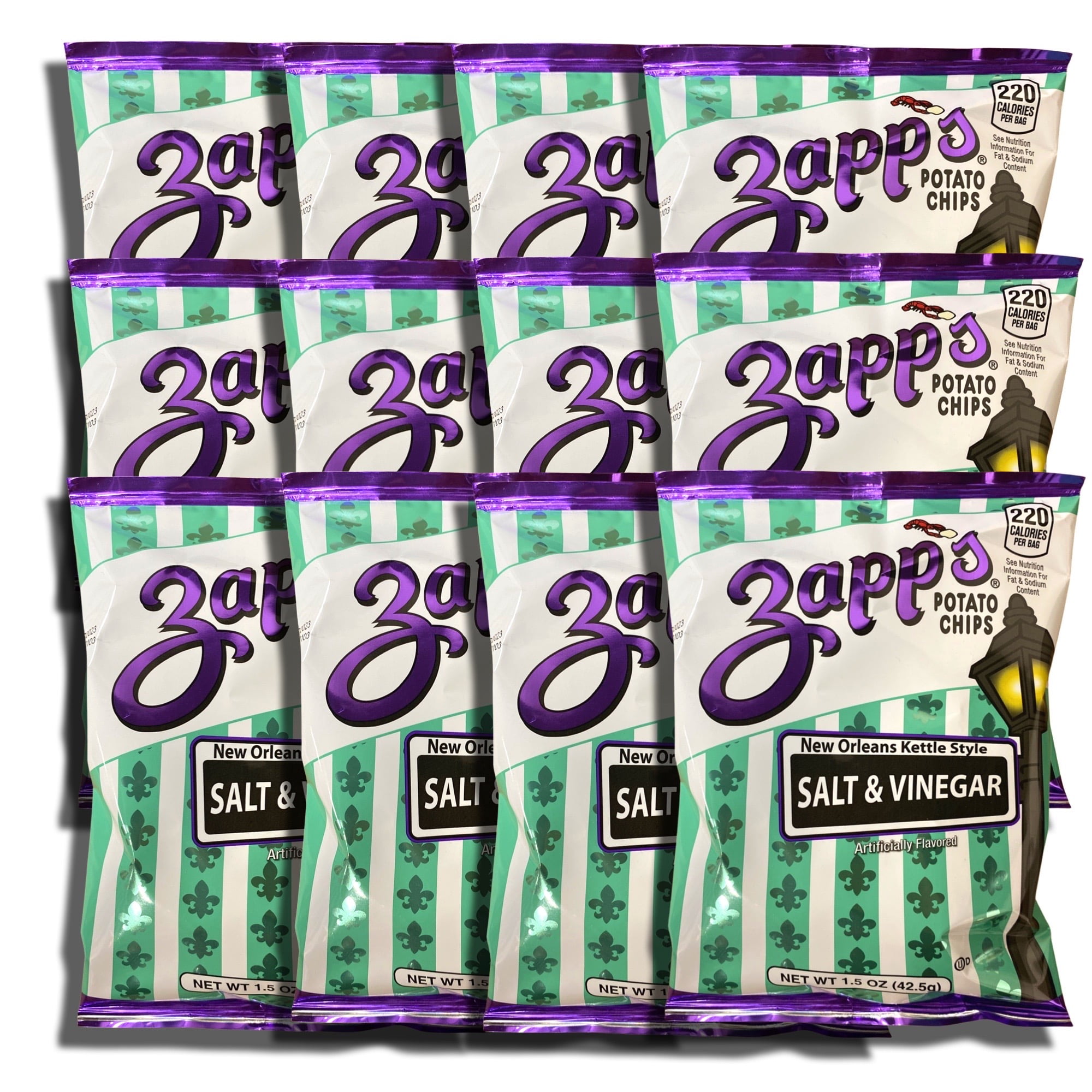 Zapp's New Orleans Kettle Style Potato Chips Salt & Vinegar | 12 Bags ...