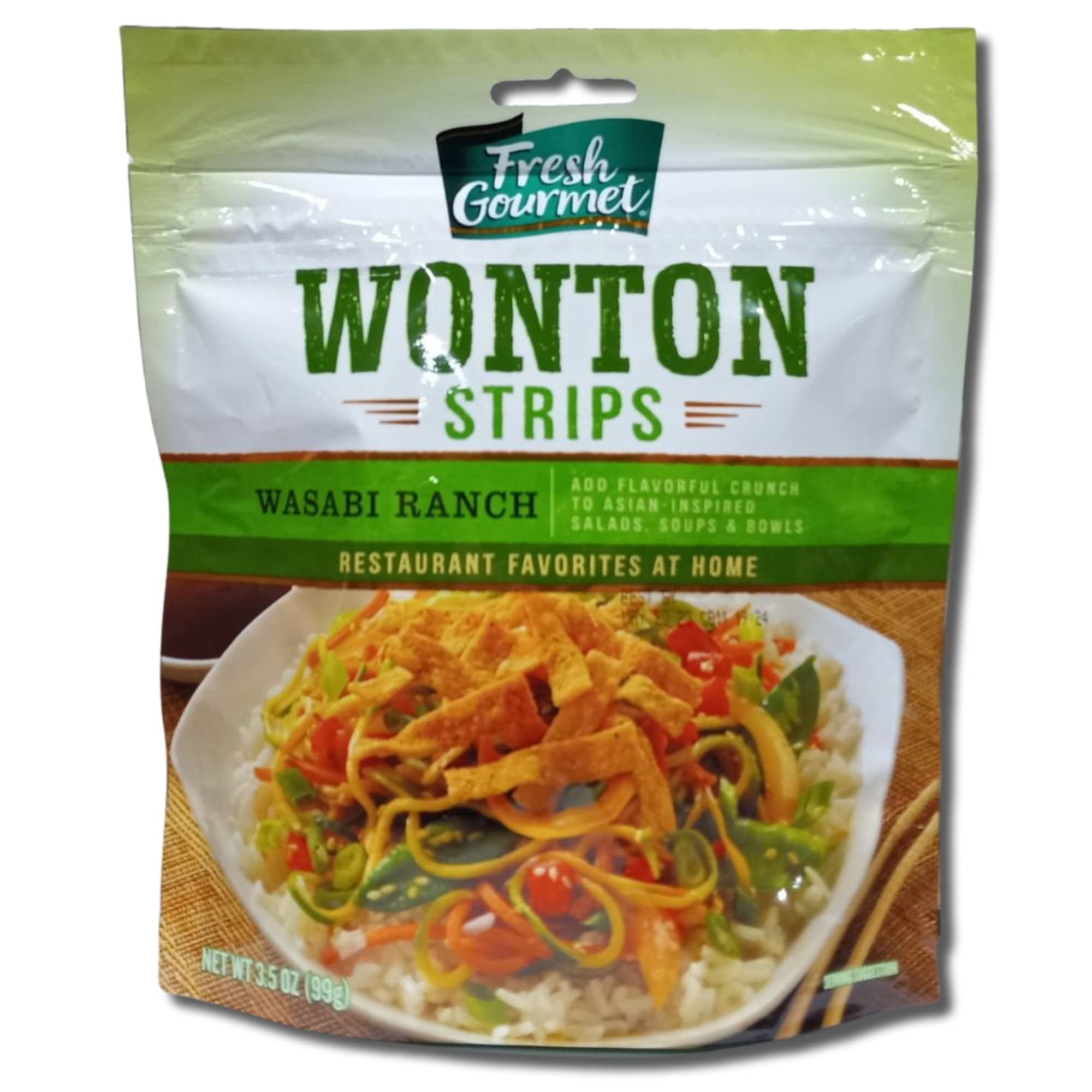 Wonton Strips Value Pack Bundle | 3.5 Ounce Bag | Pack of 3 (Wasabi ...