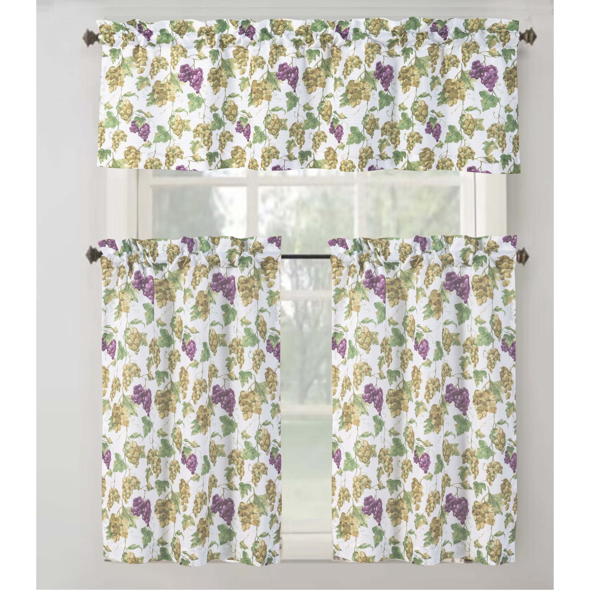 RT Designer's Collection Tribeca Grapes Printed Slub 3 Pieces Kitchen ...
