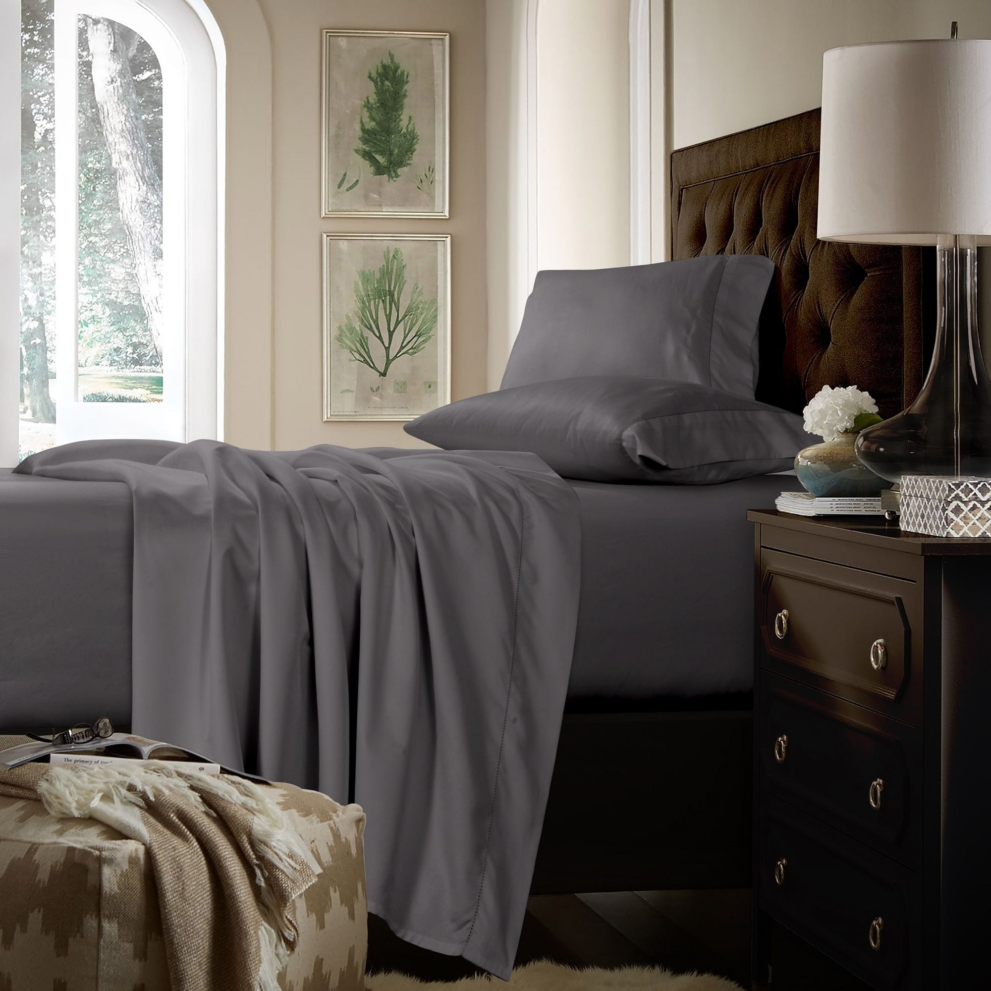 Tribeca Living 750TC Cotton Extra Deep Pocket Sheet Set with Oversized ...