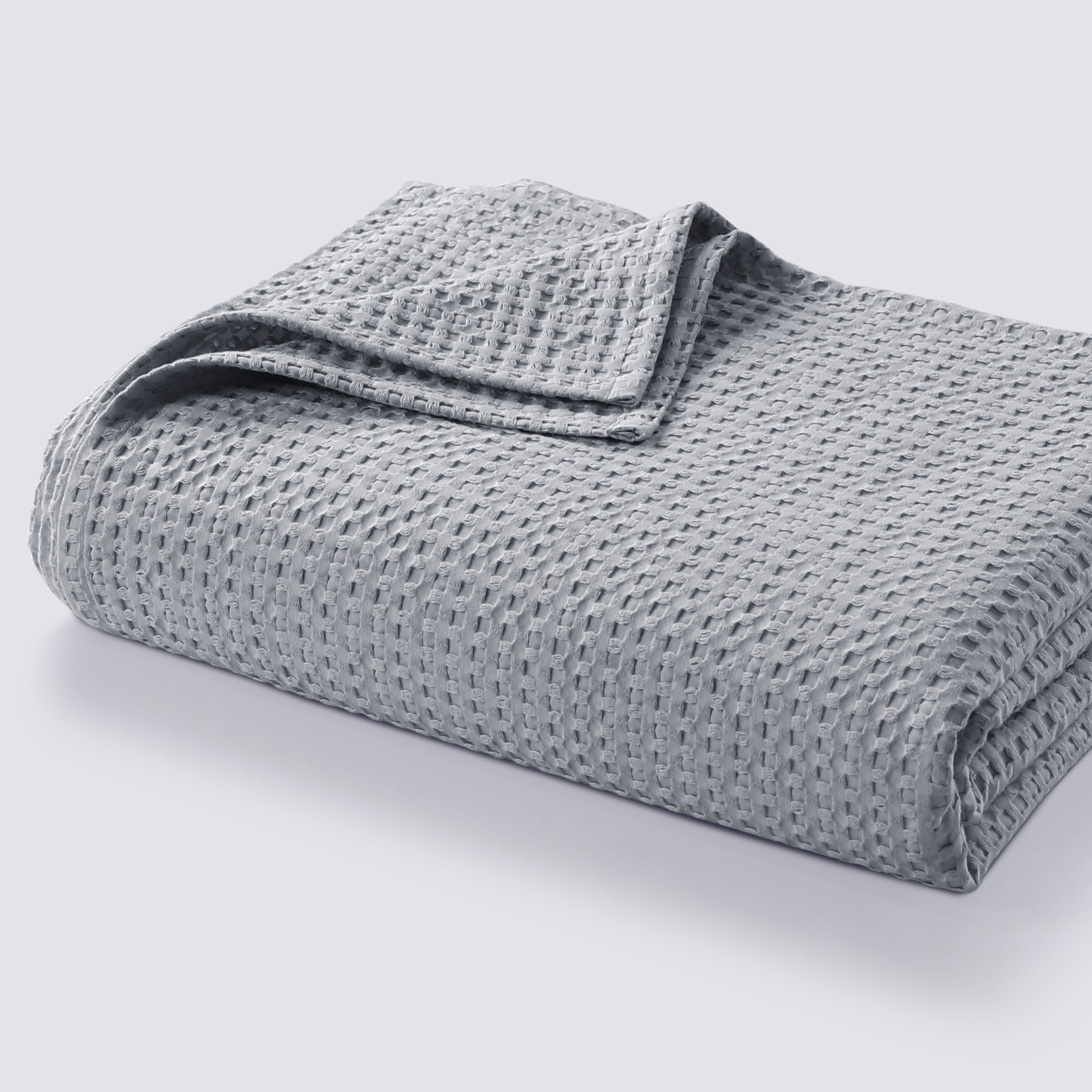 Tribeca Living Cotton Waffle Weave Garment Washed Oversized Blanket or ...