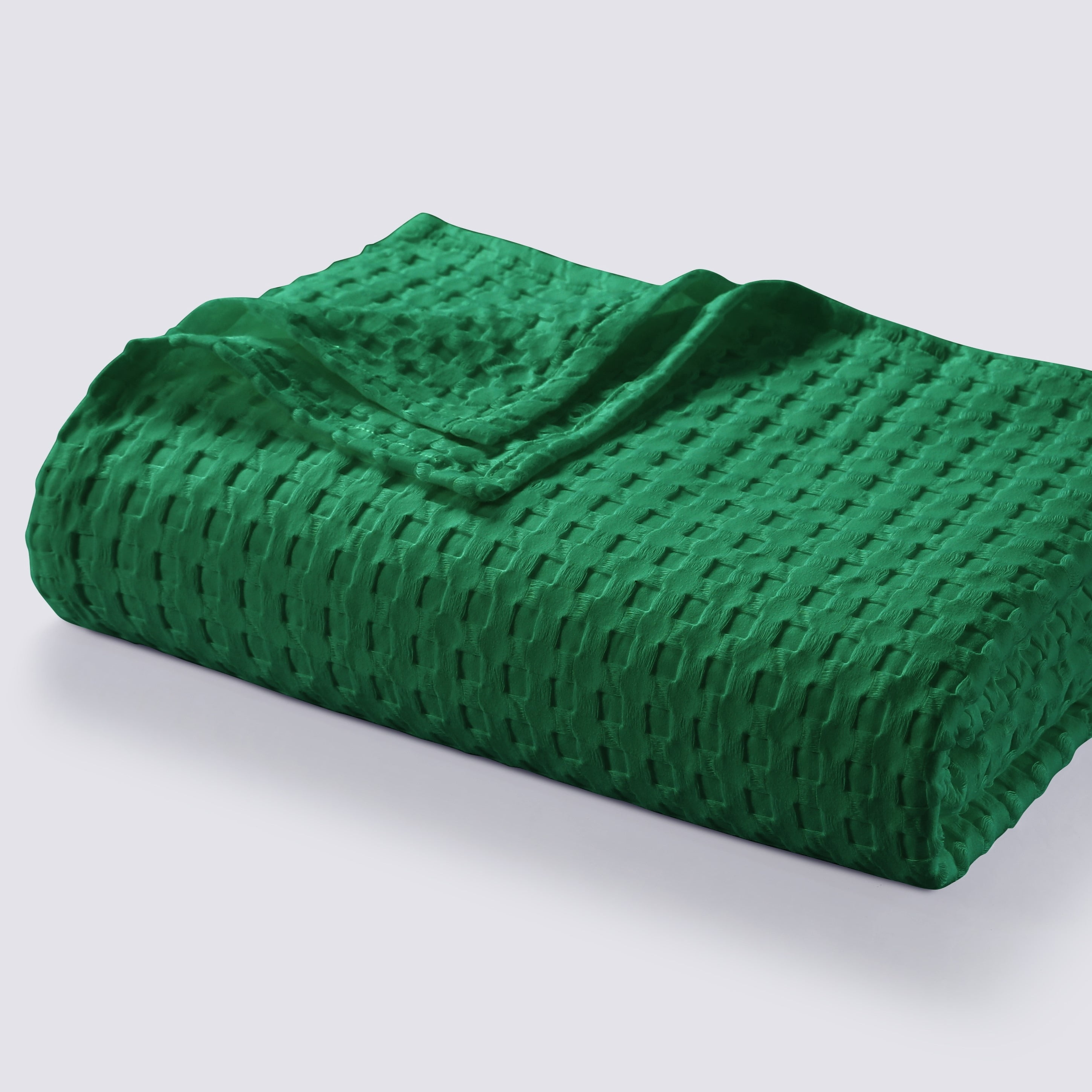 Tribeca Living Cotton Waffle Weave Garment Washed Oversized Blanket or ...
