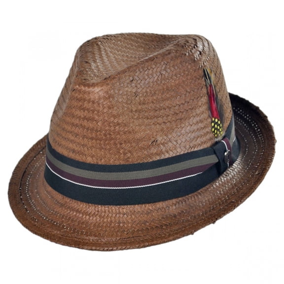 Ridley Toyo Straw Trilby Fedora Hat - L - Olive Green - Walmart.com