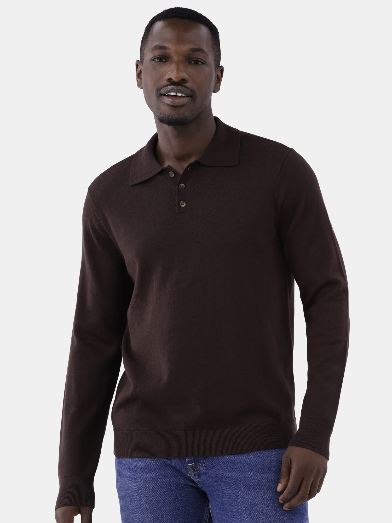 Tribekka 44 men's Button Polo Shirt - Long Sleeve - Walmart.com