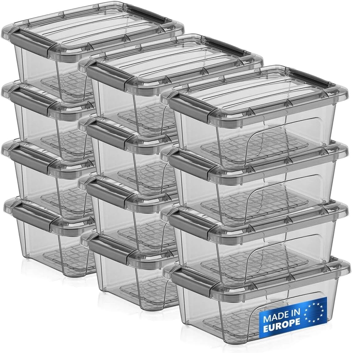 Tribello 12 Pack 1.25 Quart, Small Storage Container Bin With Lids ...