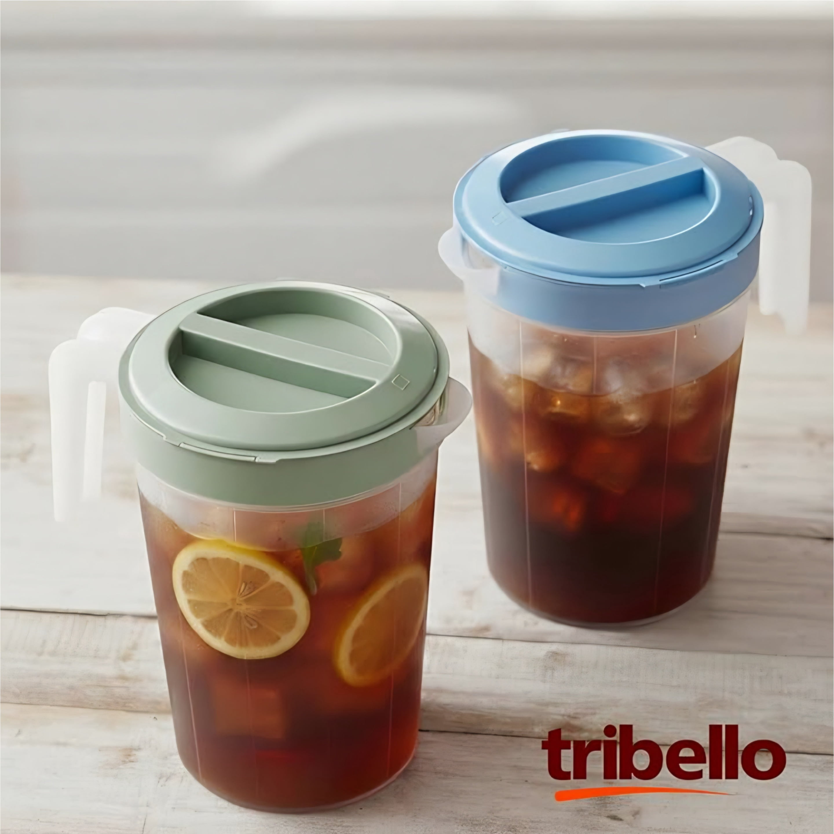 Tribello 2-Pack 1-Gallon Plastic Pitchers with Lids – Iced Tea Pitchers ...