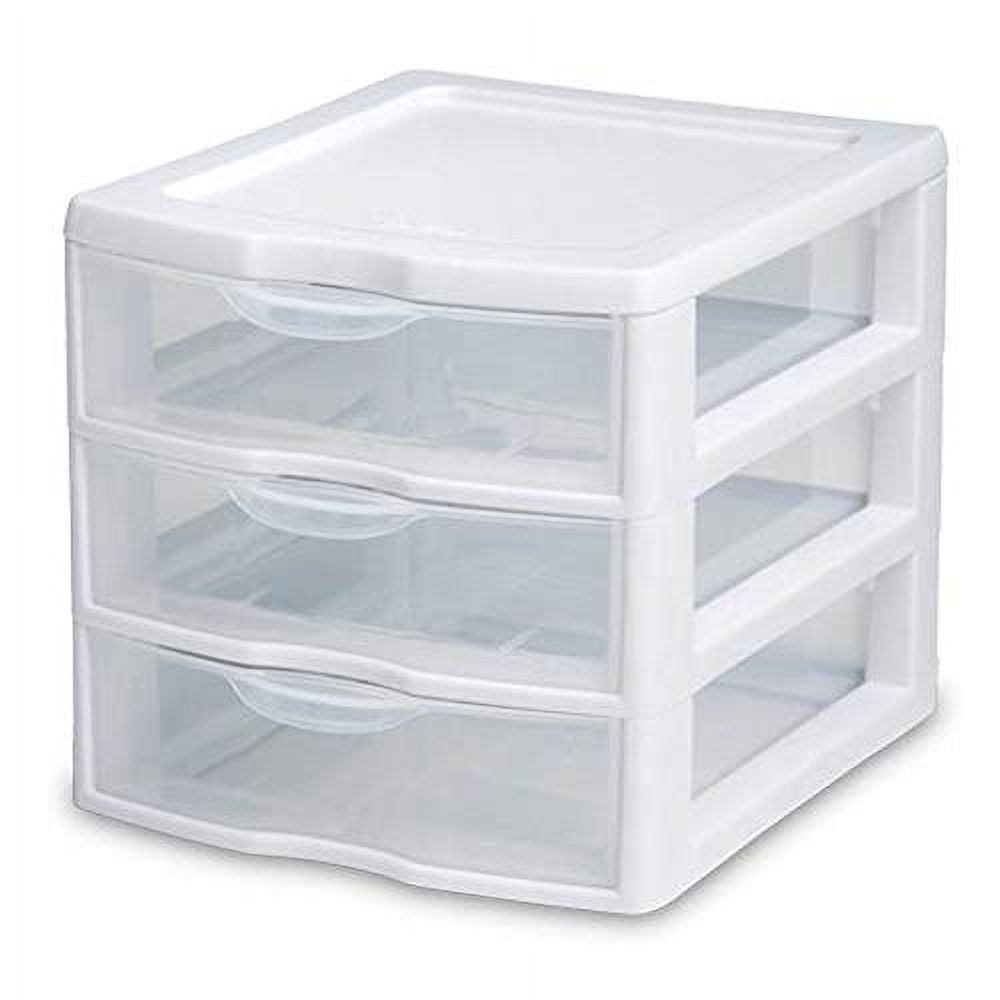 Tribello 3 Drawer Plastic Storage, Mini Drawer Unit, White Frame With ...