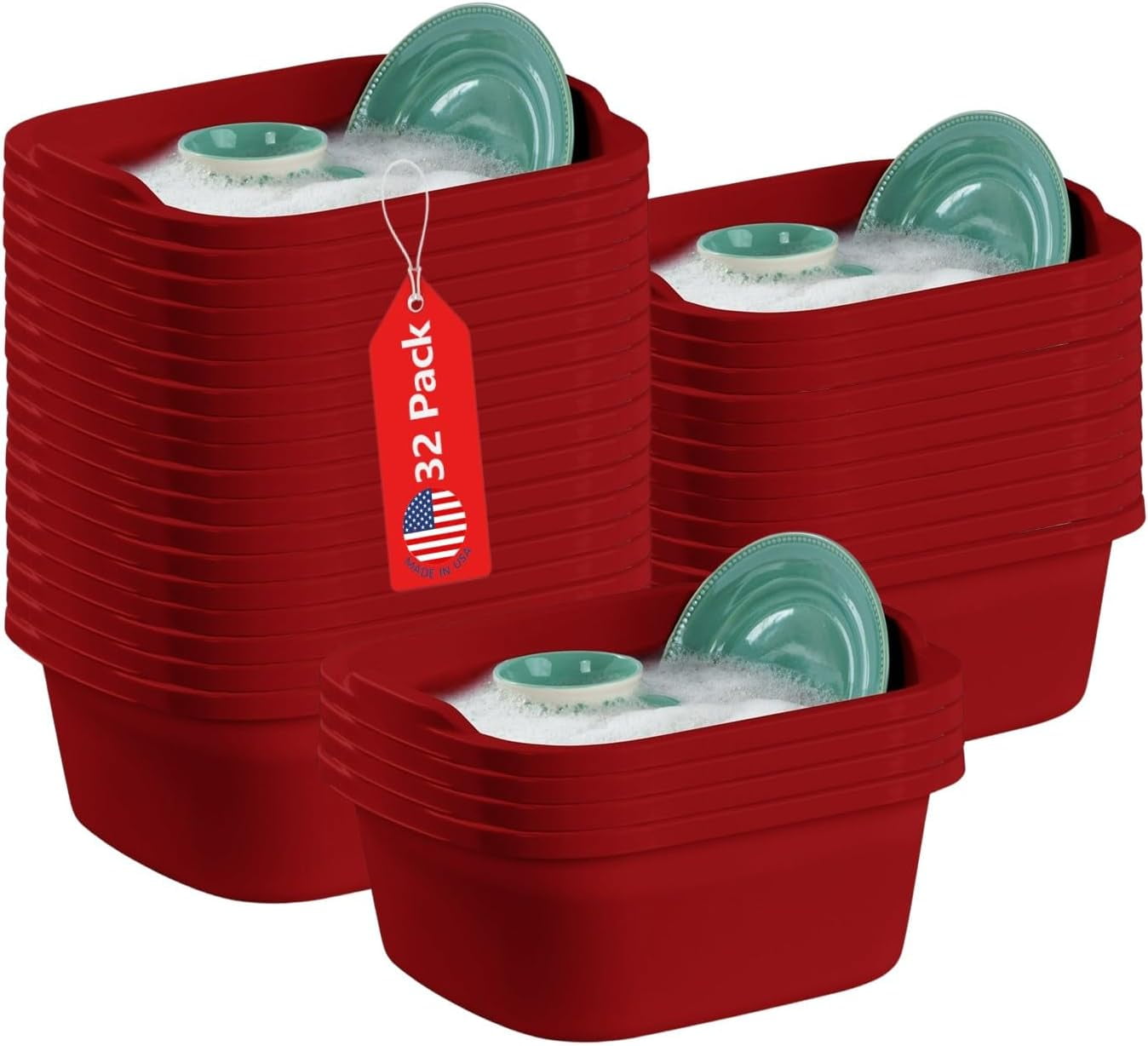 Tribello Dish Pans for Kitchen Sink, Plastic Tub Dishpan Wash Basin and ...