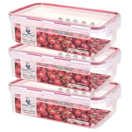 Tribello Plastic Food Storage Containers With Lids - Large 15.2 Cup ...
