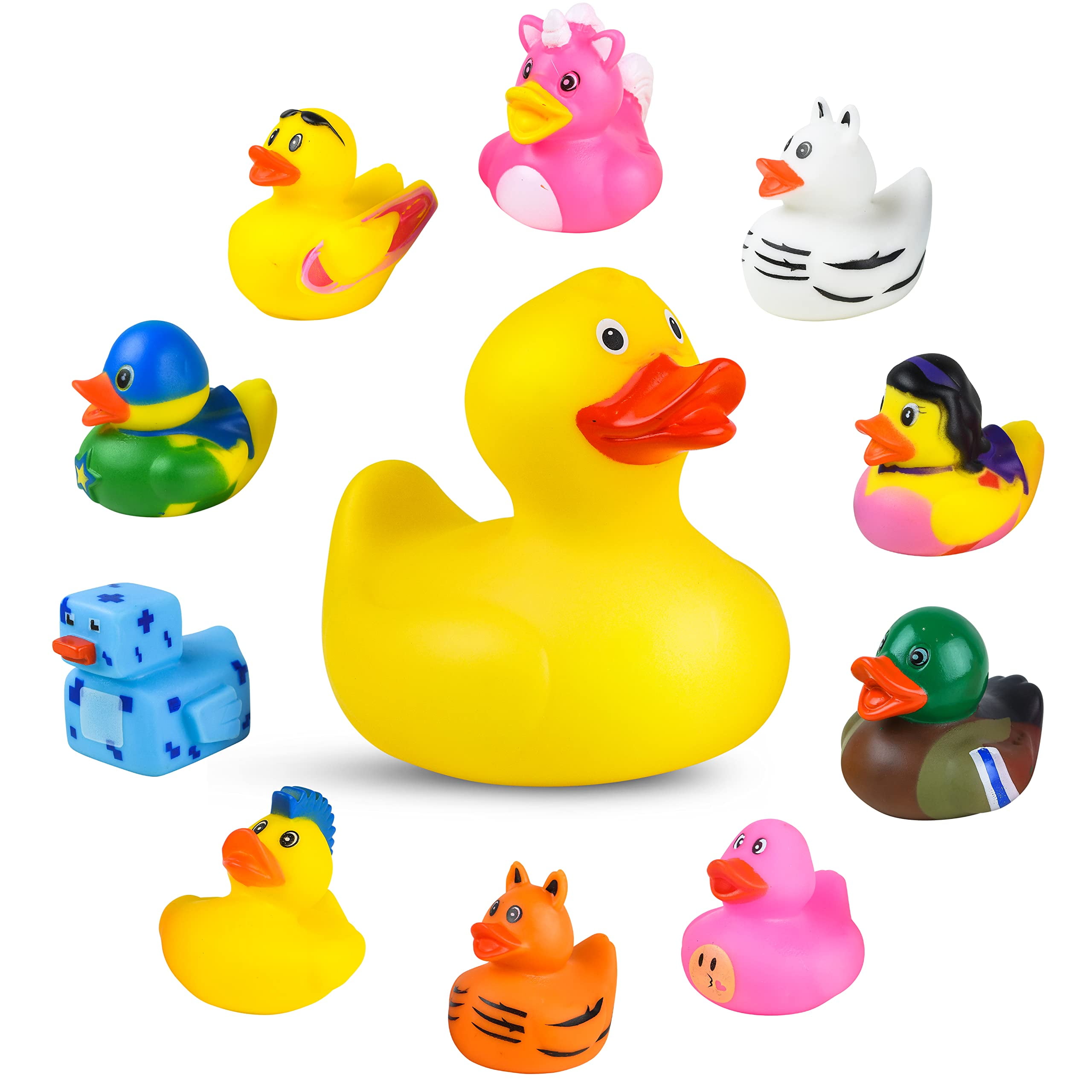 Tribello Rubber Ducky Bath Toy Mini and Large Rubber Ducks Toy Set for ...