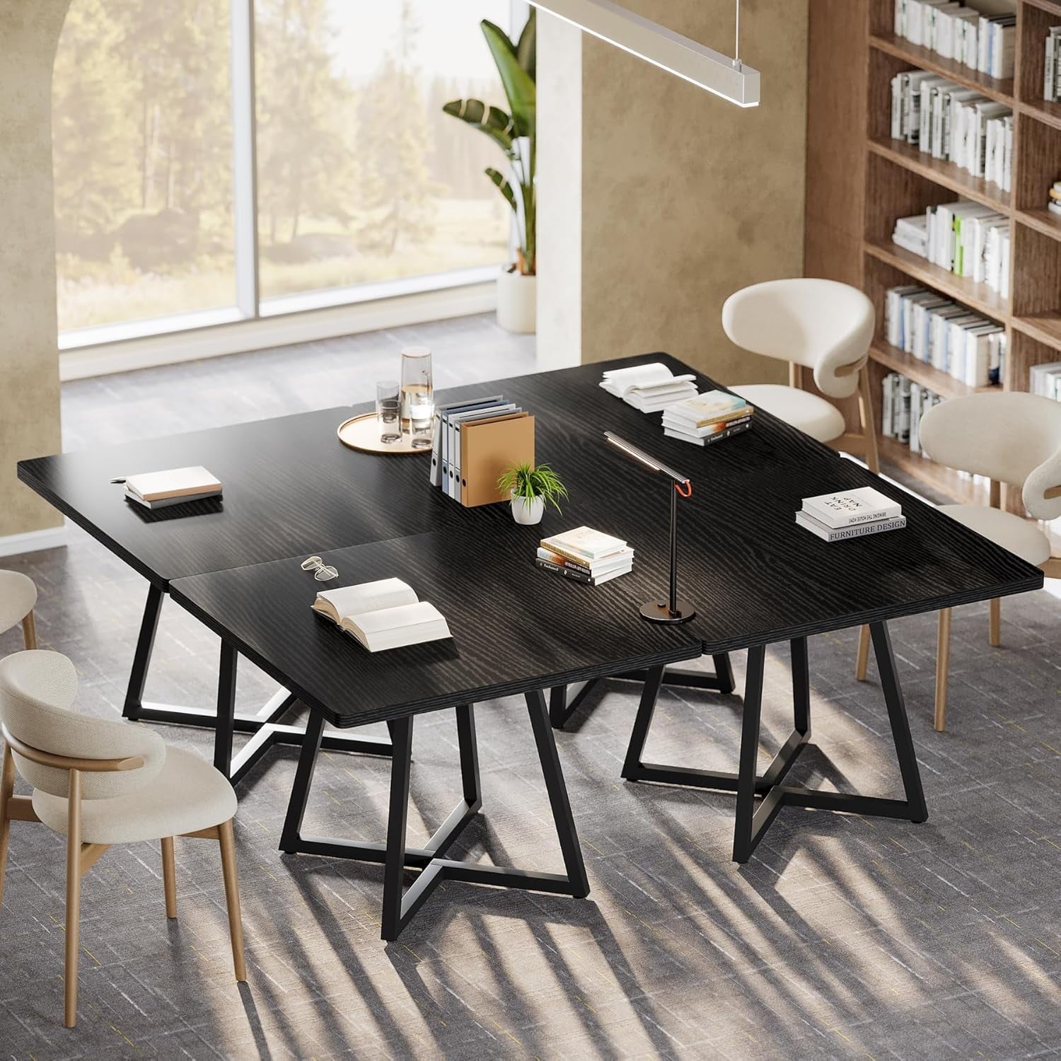Tribesigns 10FT Industrial Conference Table Set of 4, 31.5" Square ...