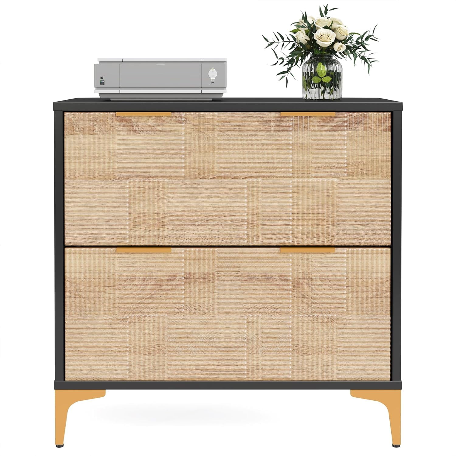 Tribesigns 2-Drawer File Cabinet, Lateral Filing Cabinet with Adjustable Hanging Bar for A4 ...