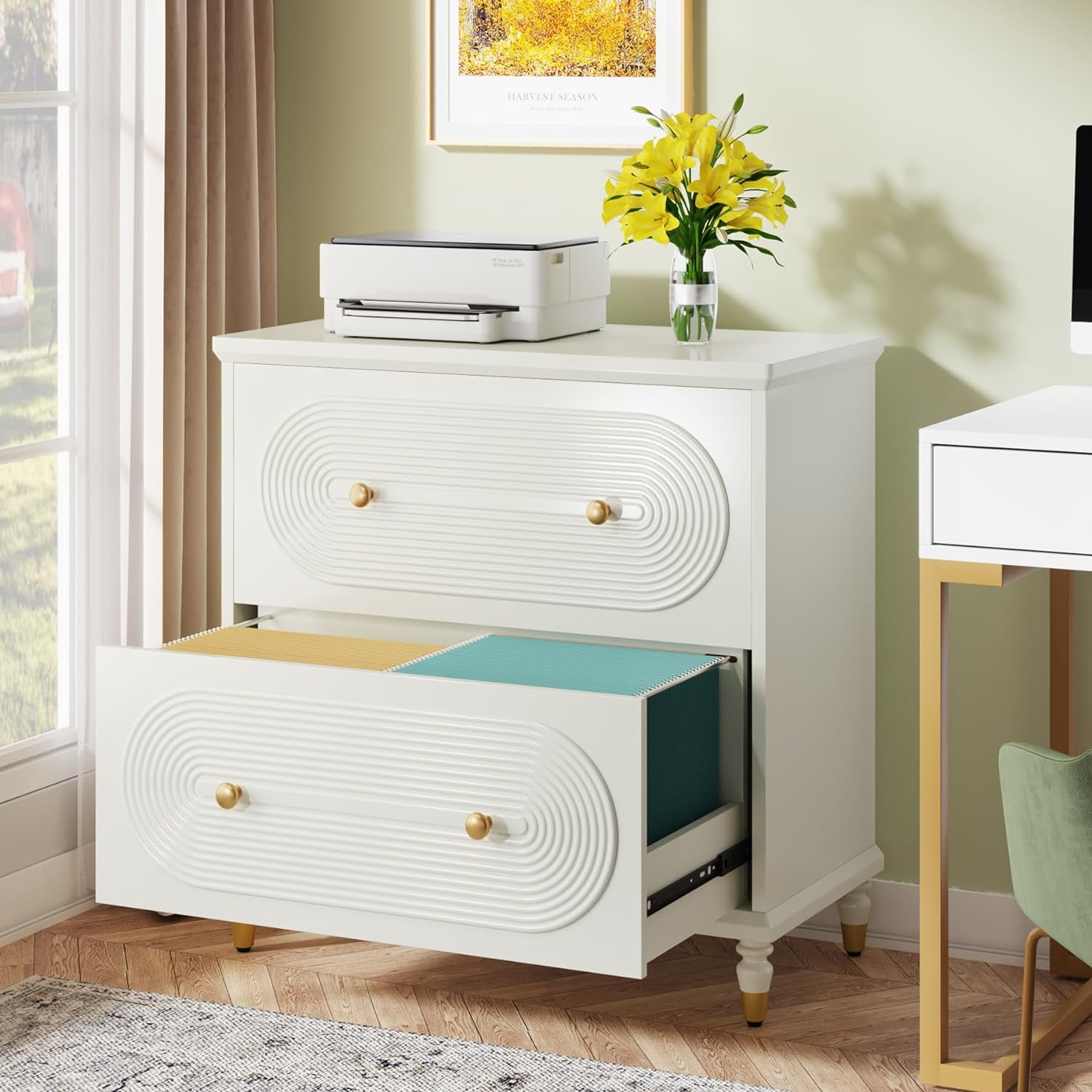 Tribesigns 2-Drawer File Cabinet, Modern File Cabinet for A4/Letter ...